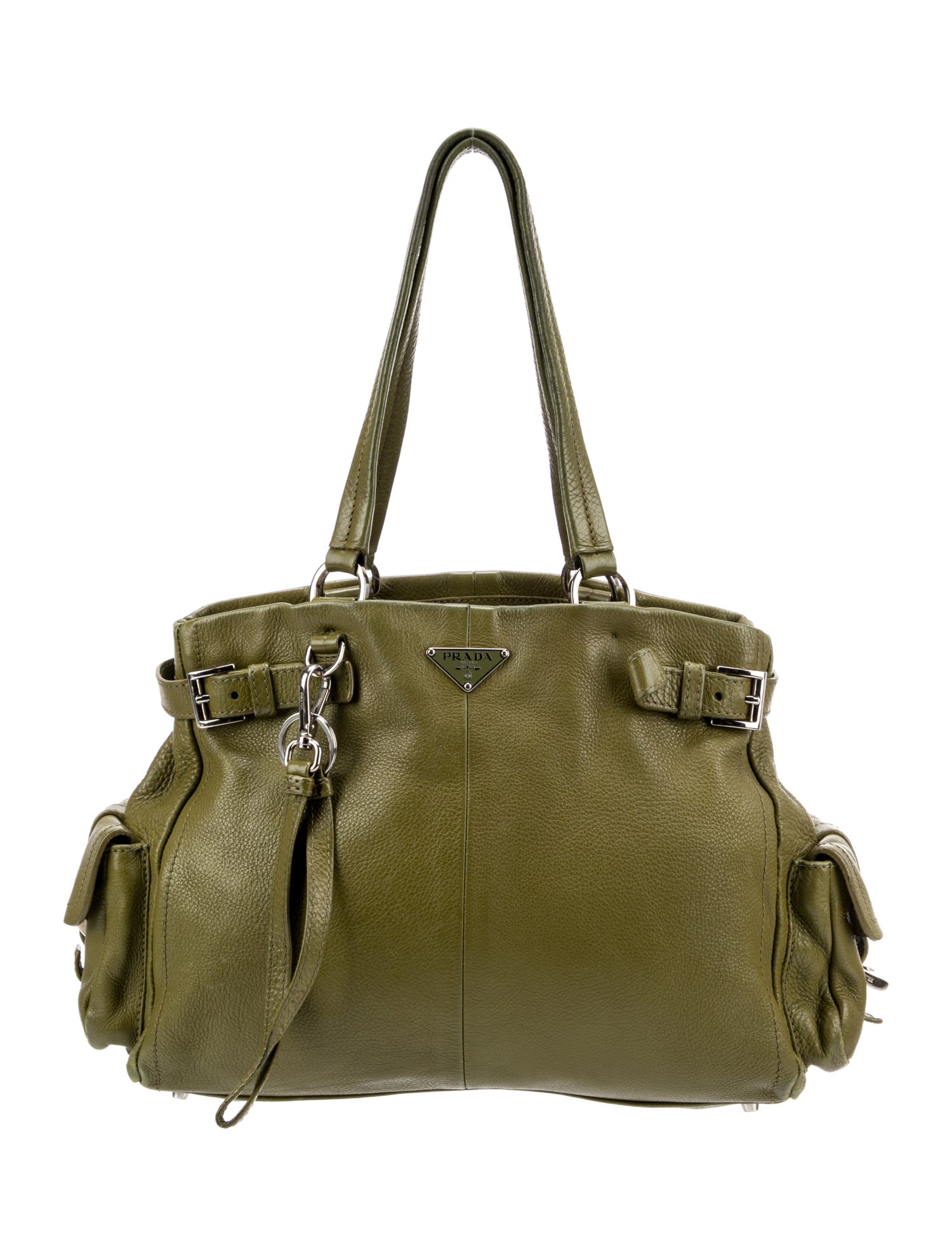 Prada Vitello Daino Life Handle Bag - Green Shoulder Bags, Handbags ...