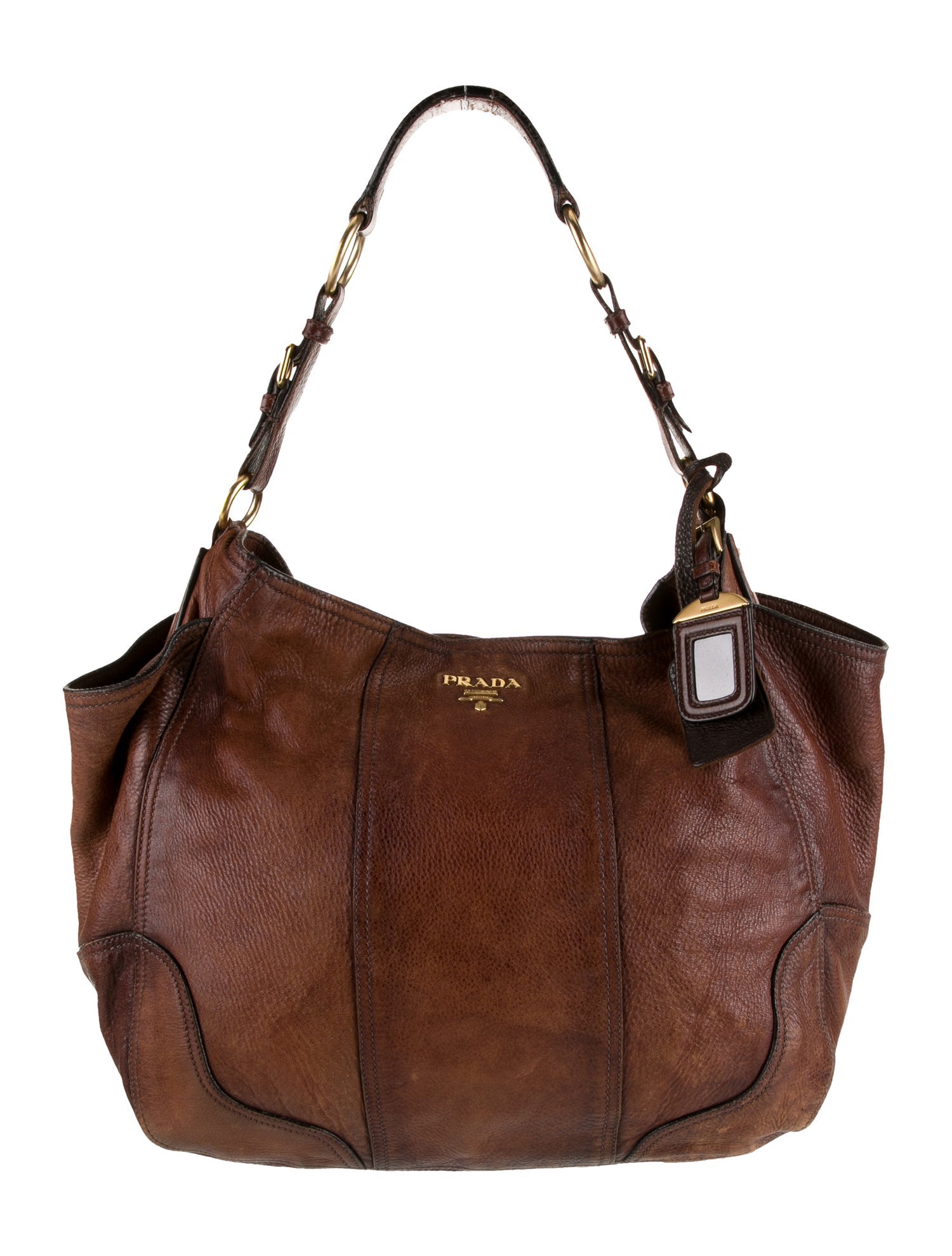Prada Cervo Antik Shoulder Bag - Brown Shoulder Bags, Handbags ...