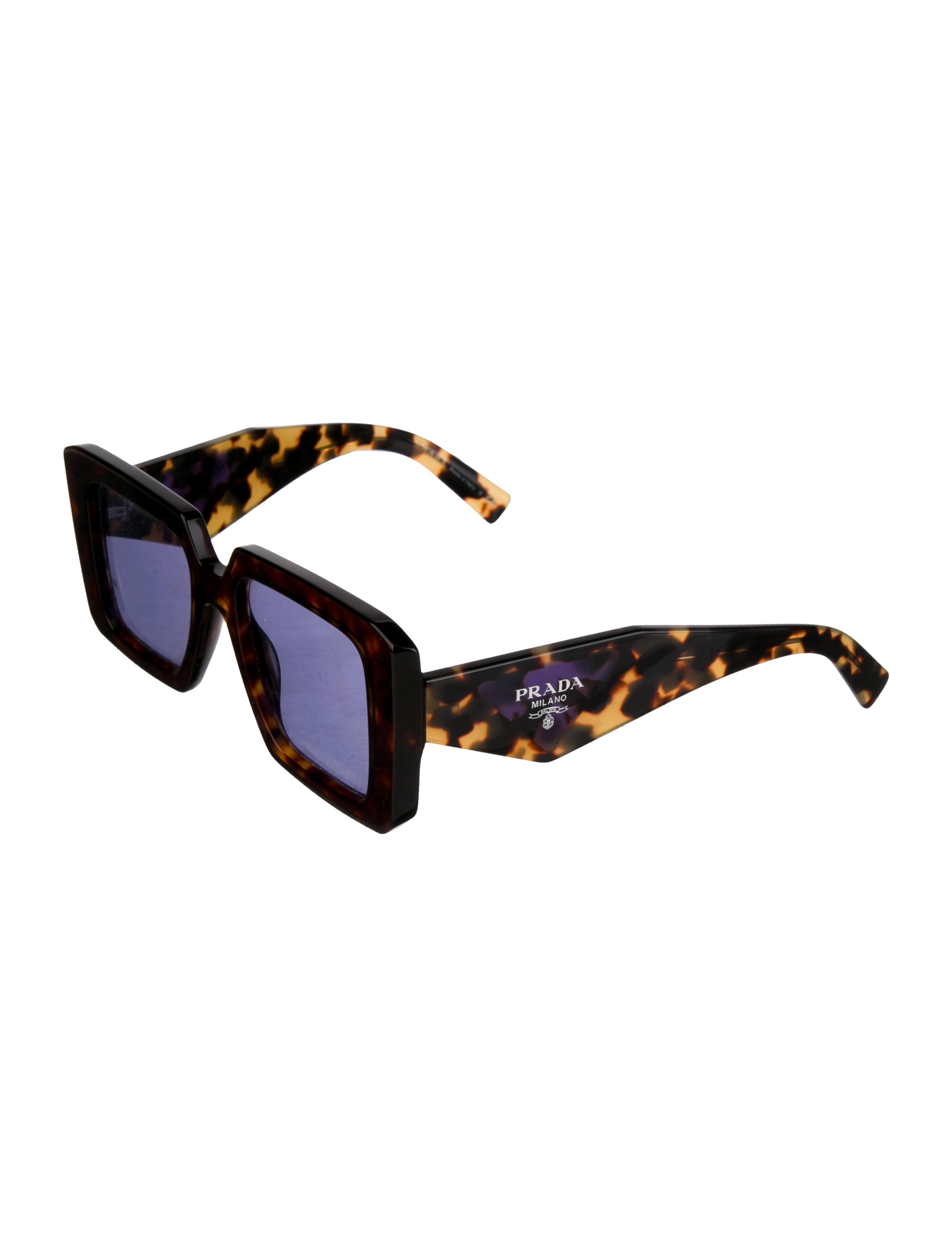 Prada Square Tinted Sunglasses - Brown Sunglasses, Accessories ...