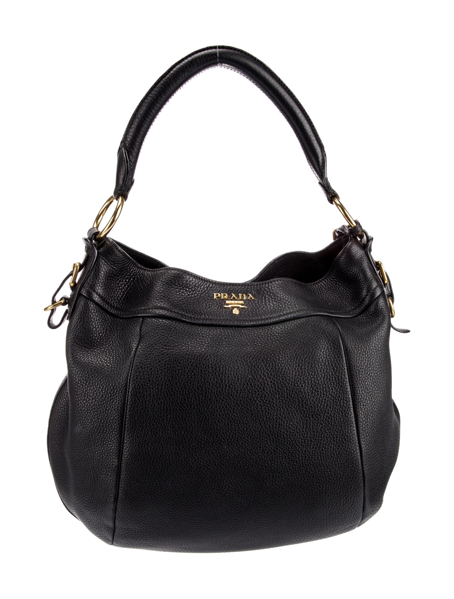 Prada Vitello Daino Hobo - Black Hobos, Handbags - PRA914417 | The RealReal