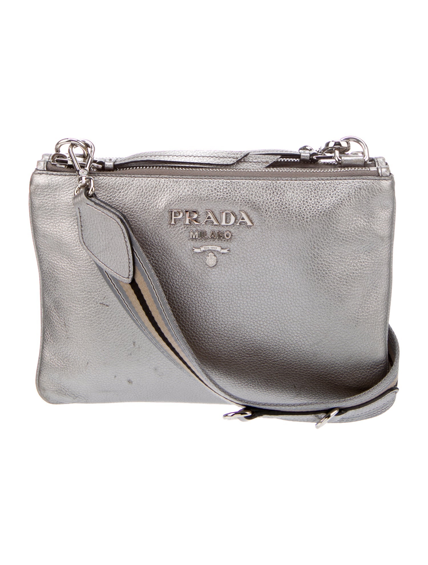 Prada Vitello Daino Crossbody Bag - Metallic Crossbody Bags, Handbags ...