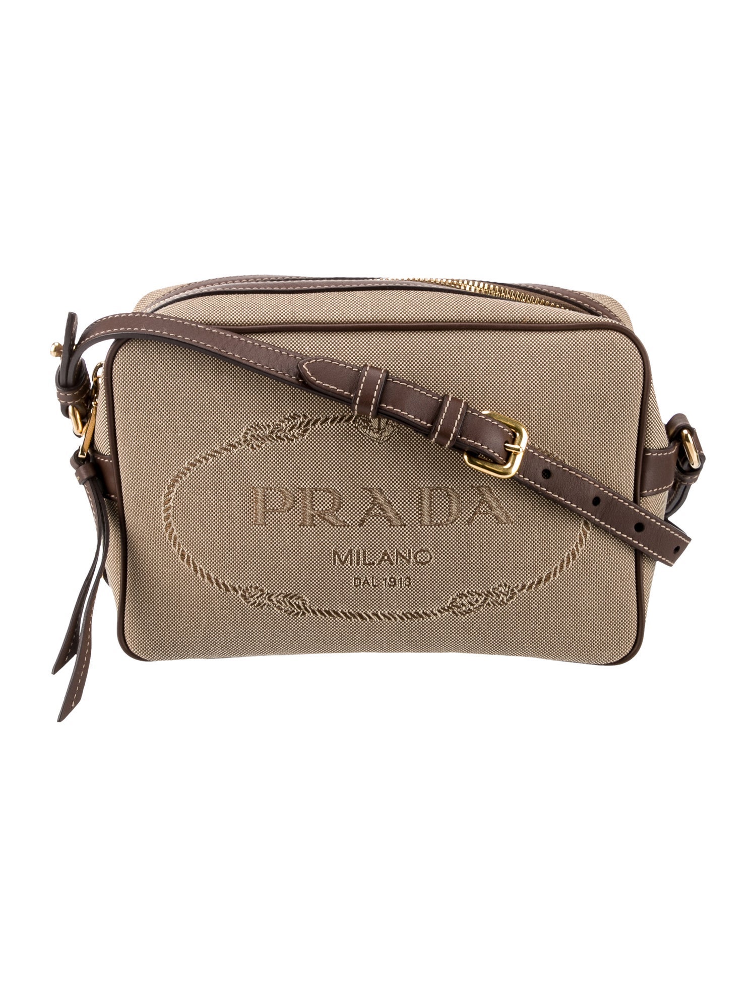 Prada Canapa Logo Crossbody Bag - Neutrals Crossbody Bags, Handbags ...