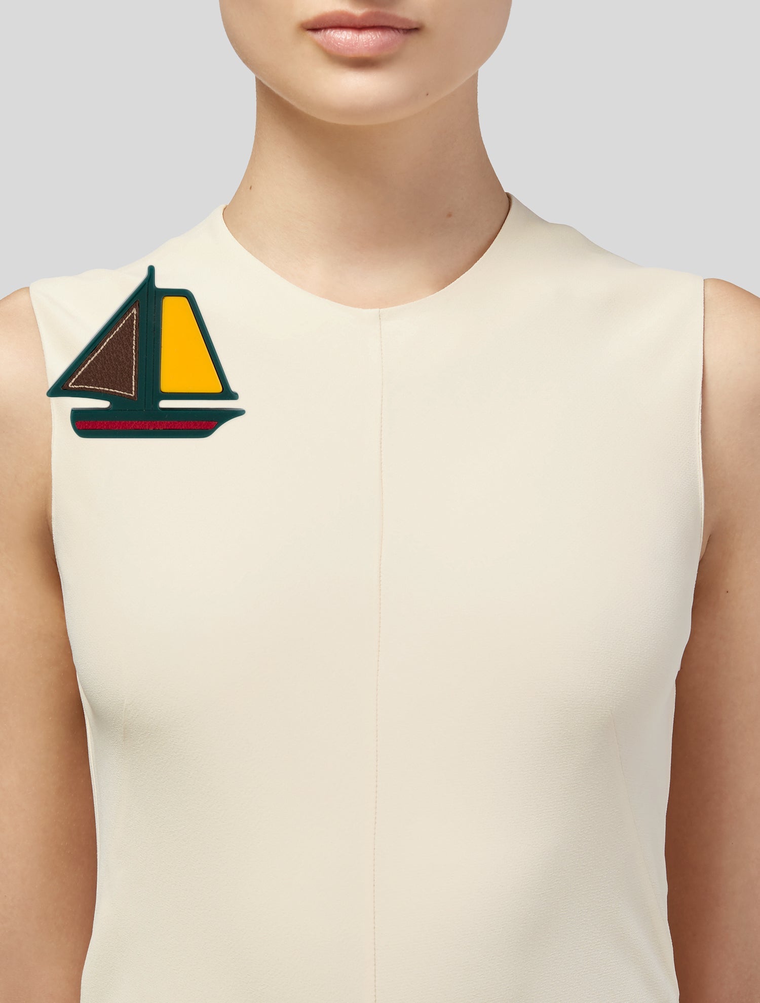 Prada Crystal & Velvet Brooch - Silver-Tone Metal Pin, Brooches ...