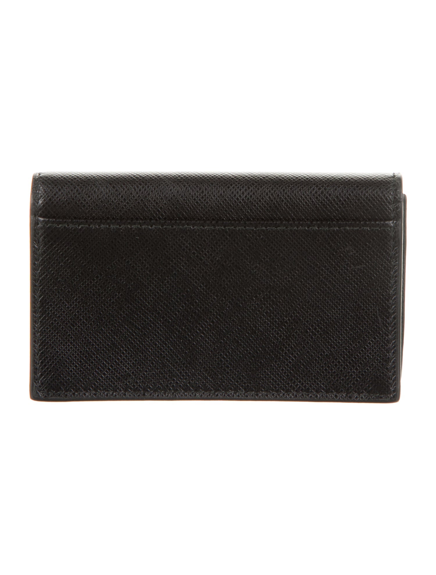 Prada Saffiano Triangle Leather Bifold Wallet - Black Wallets ...
