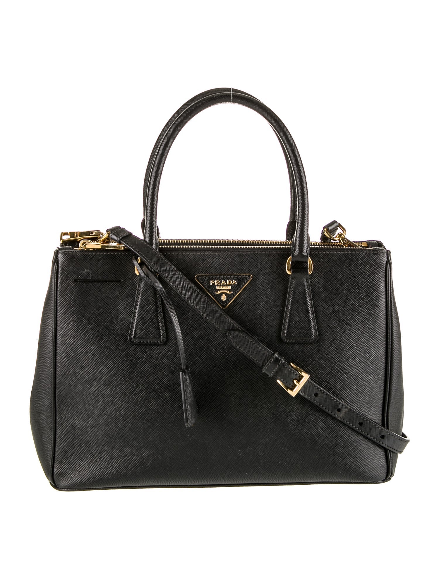 Prada Small Saffiano Lux Esplanade Tote - Black Totes, Handbags ...