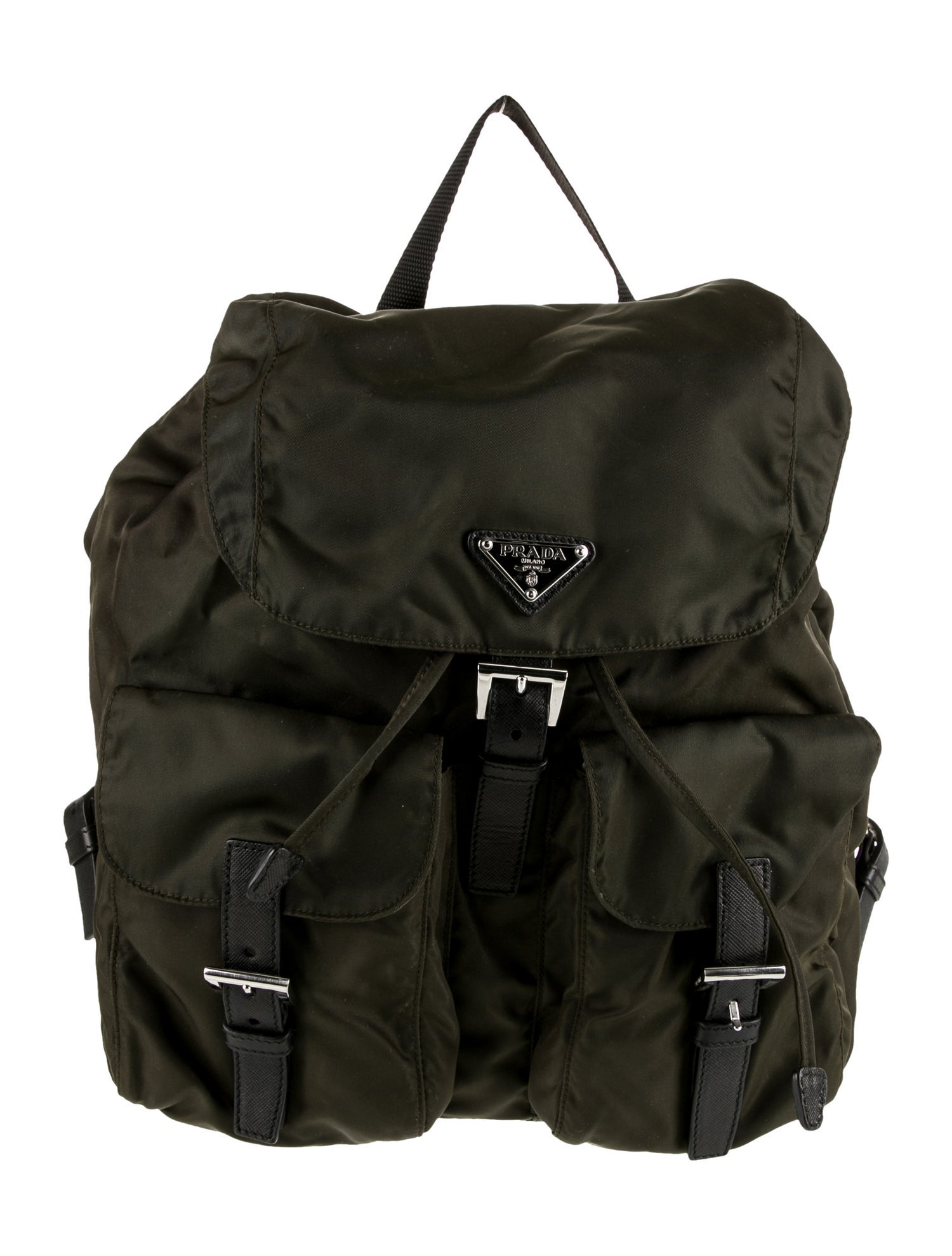 Prada Tessuto Double Buckle Montagna Backpack - Black Backpacks ...