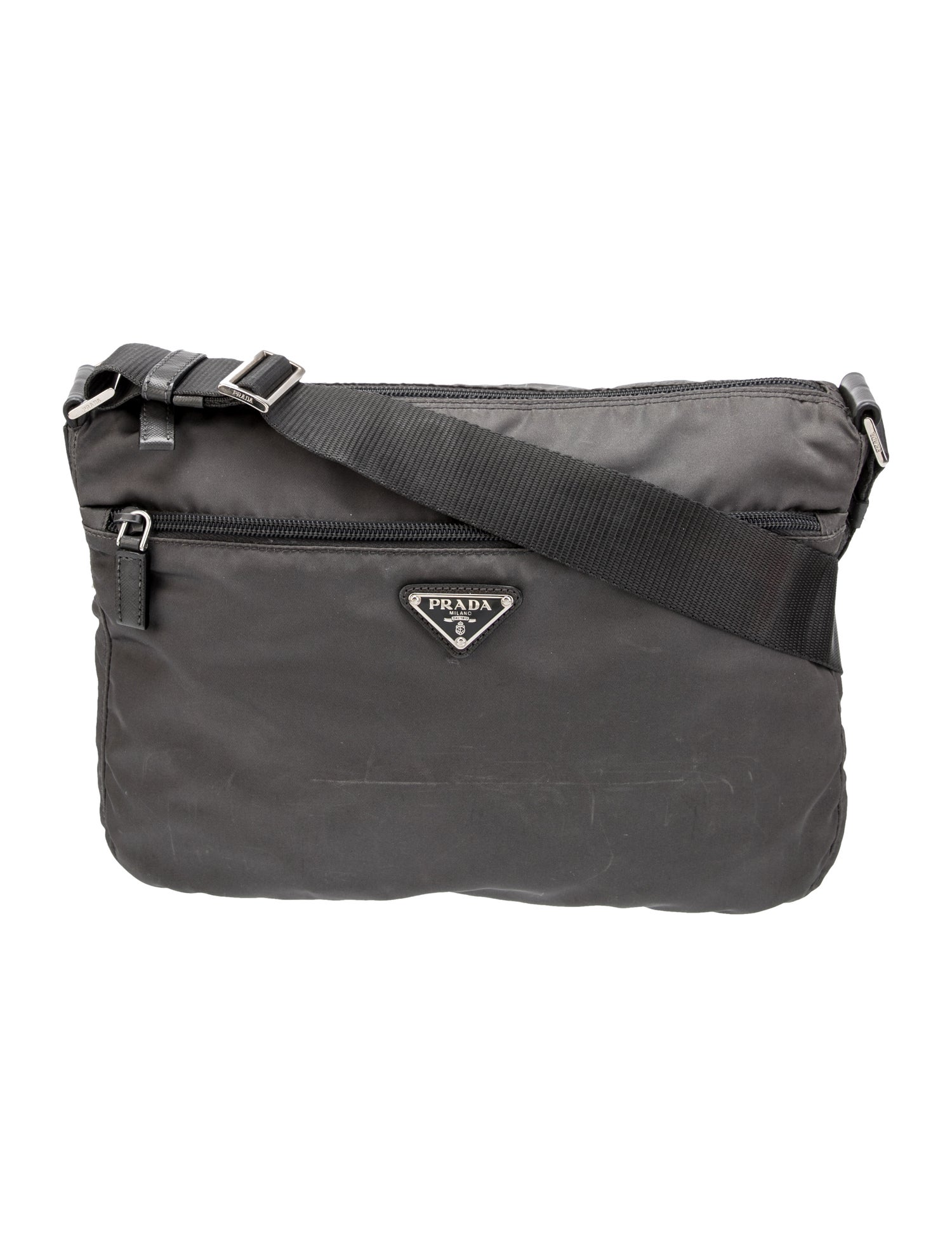 Prada Vela Flat Messenger Bag - Green Crossbody Bags, Handbags ...
