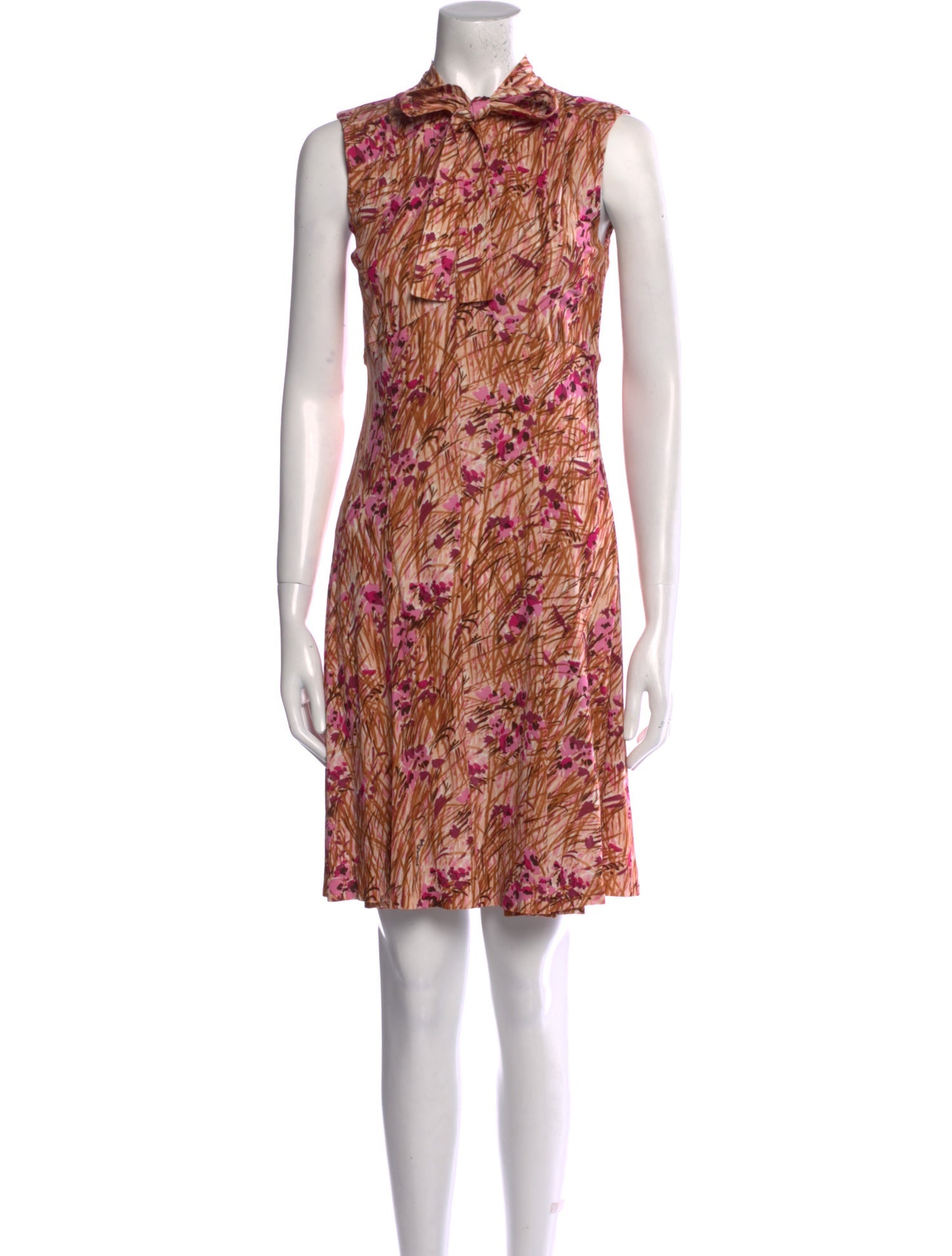 Prada Floral Print Mini Dress - Neutrals Dresses, Clothing - PRA921996 ...