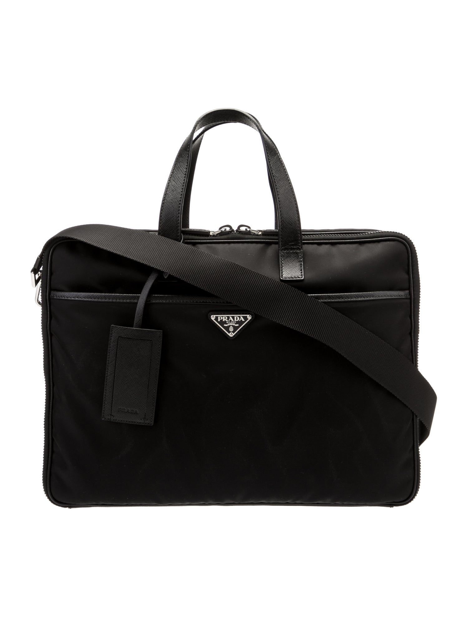 Prada Saffiano-Trimmed Re-Nylon Briefcase - Black Briefcases, Bags ...