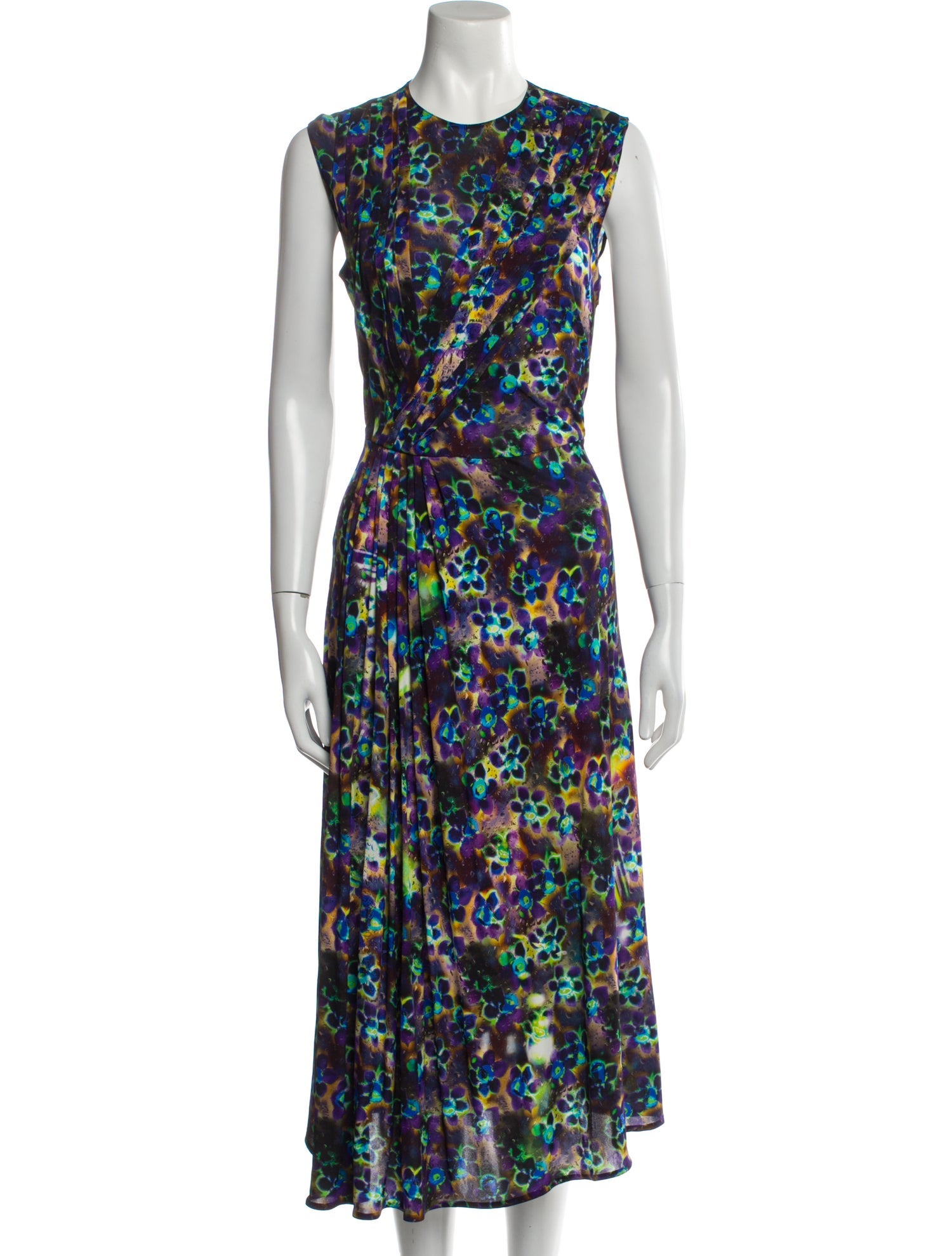 Prada Floral Print Long Dress - Blue Dresses, Clothing - PRA926637 ...