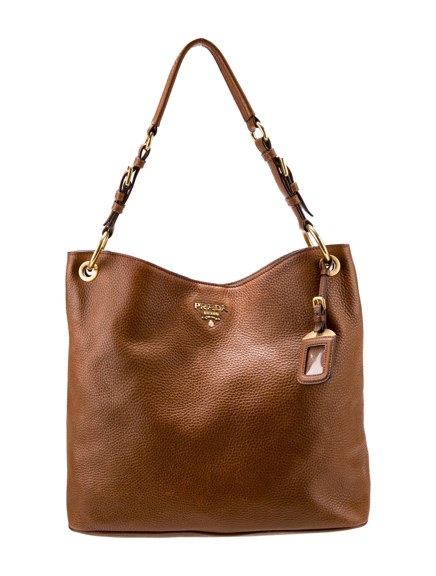 Prada Vitello Daino Shoulder Bag - Brown Shoulder Bags, Handbags ...