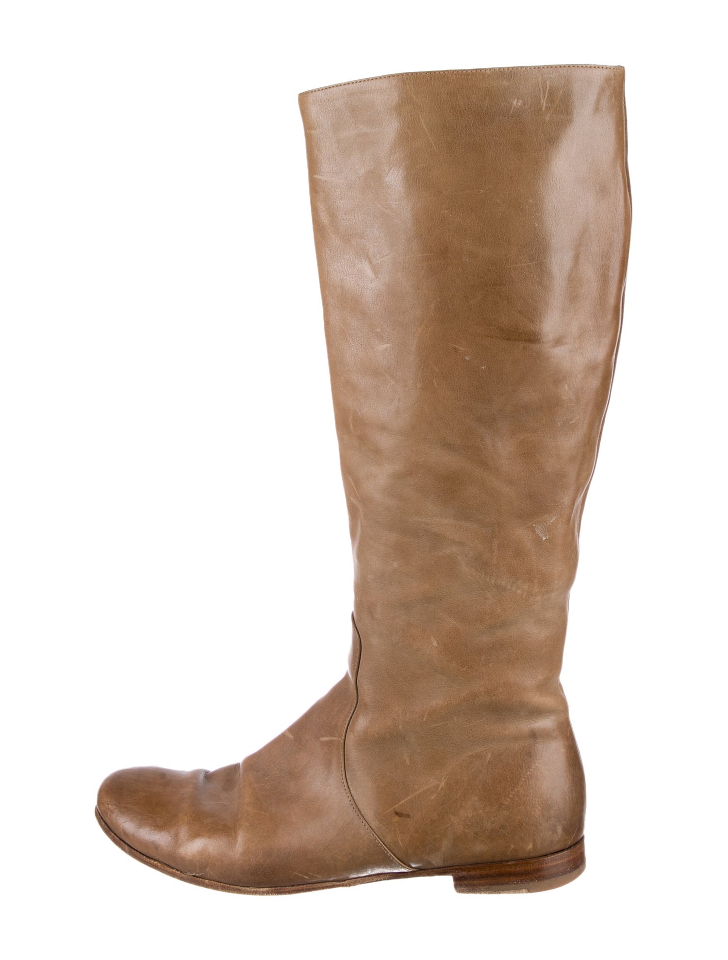 Prada Leather Riding Boots - Brown Boots, Shoes - PRA929111 | The RealReal