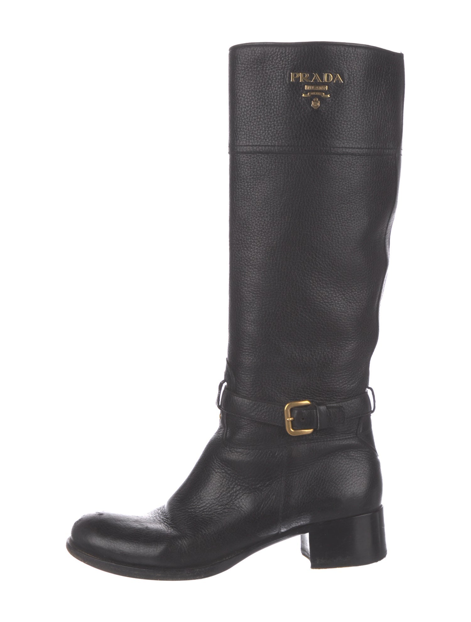 Prada Leather Riding Boots - Black Boots, Shoes - PRA932768 | The RealReal
