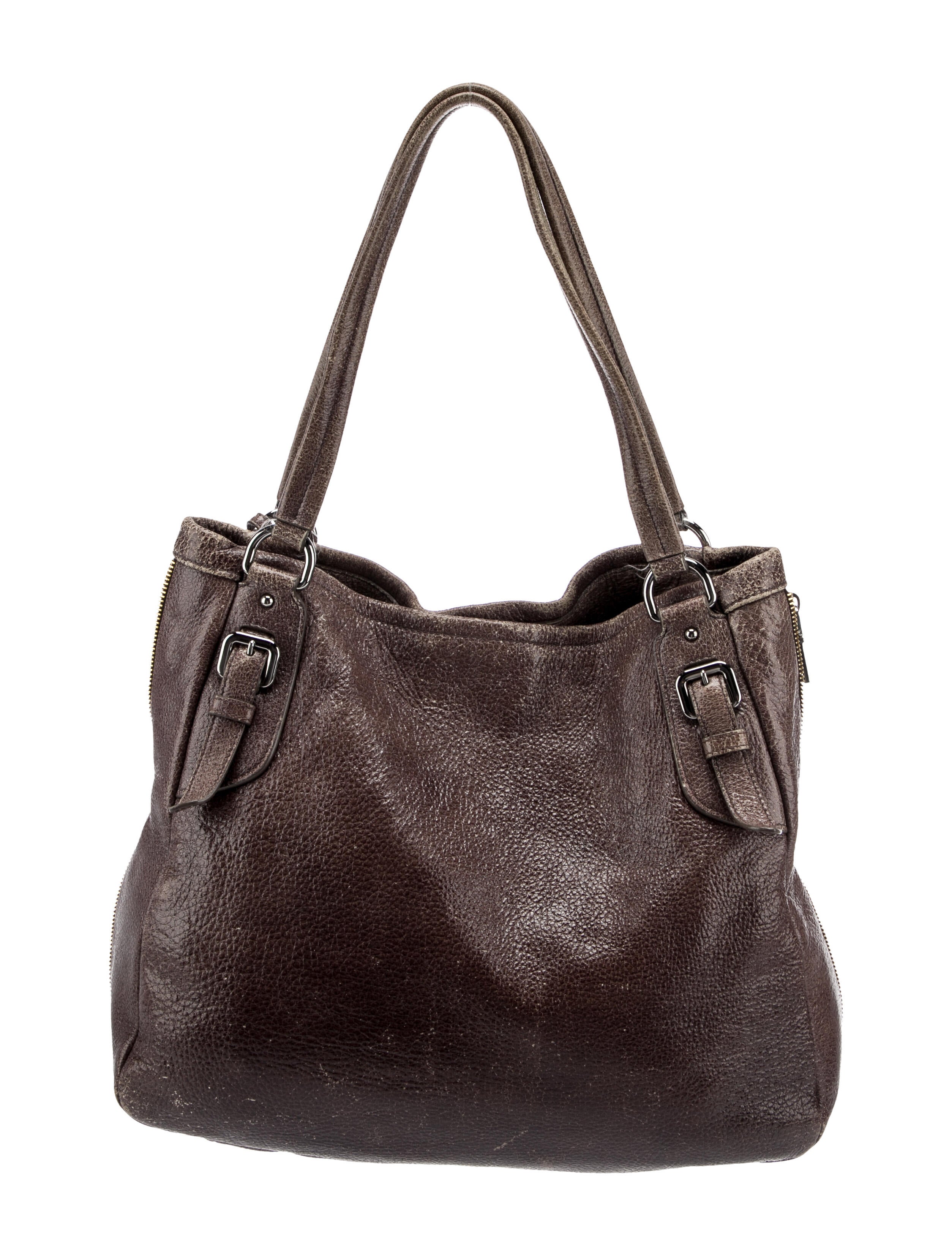Prada Cervo Shine Tote Bag - Brown Totes, Handbags - PRA935193 | The ...