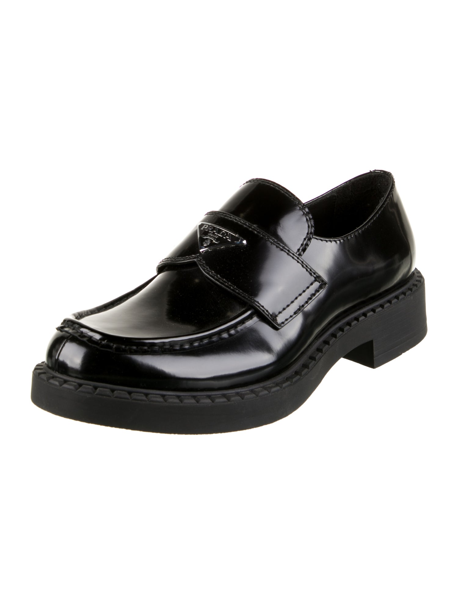 Prada Patent Leather Dress Loafers - Black Loafers, Shoes - PRA936310 | The RealReal