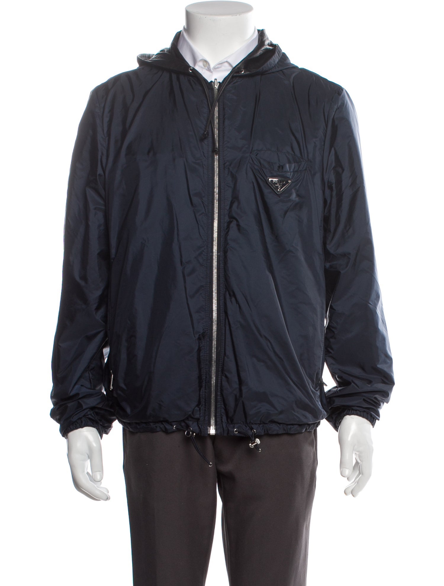 Prada 2014 Lamb Leather Reversible Windbreaker - Blue Outerwear ...