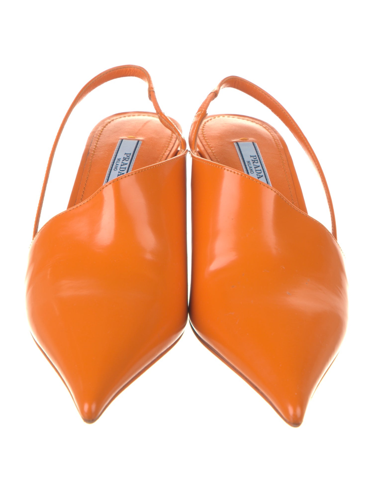 Prada Leather Slingback Pumps - Orange Pumps, Shoes - PRA938510 | The ...