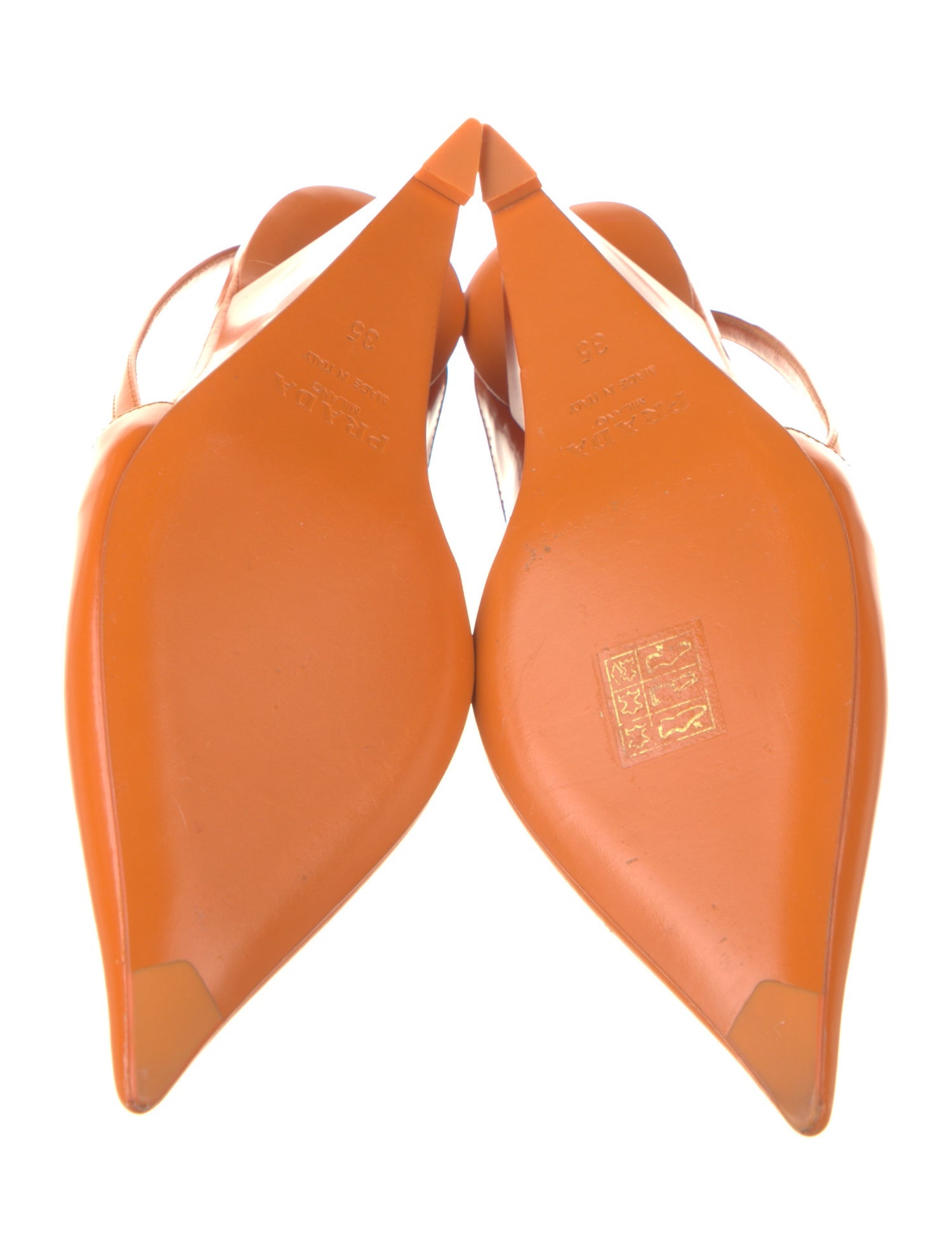 Prada Leather Slingback Pumps - Orange Pumps, Shoes - PRA938510 | The ...