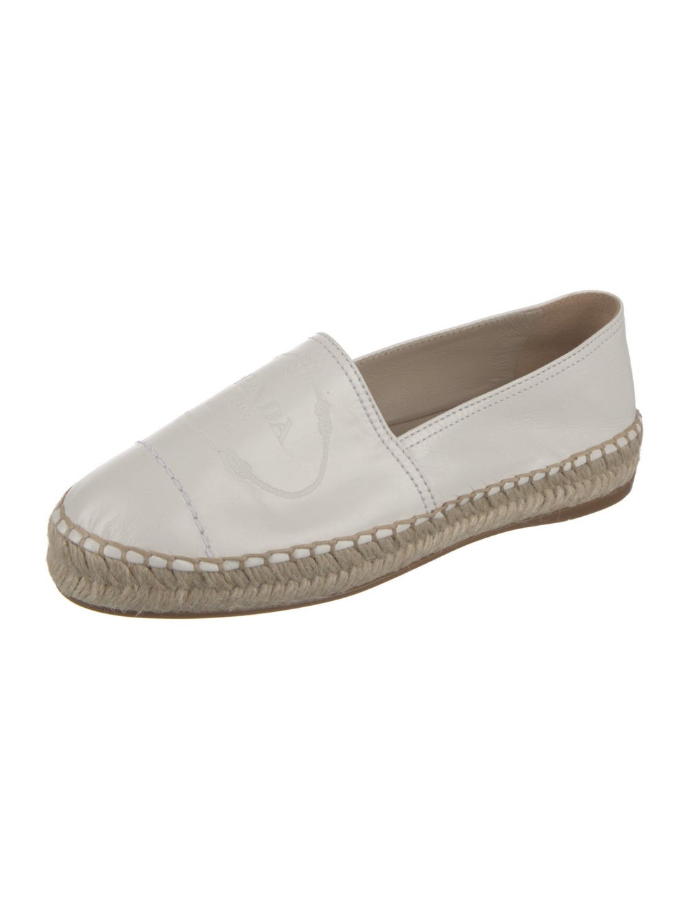 Prada Leather Whipstitch Trim Espadrilles - Gem