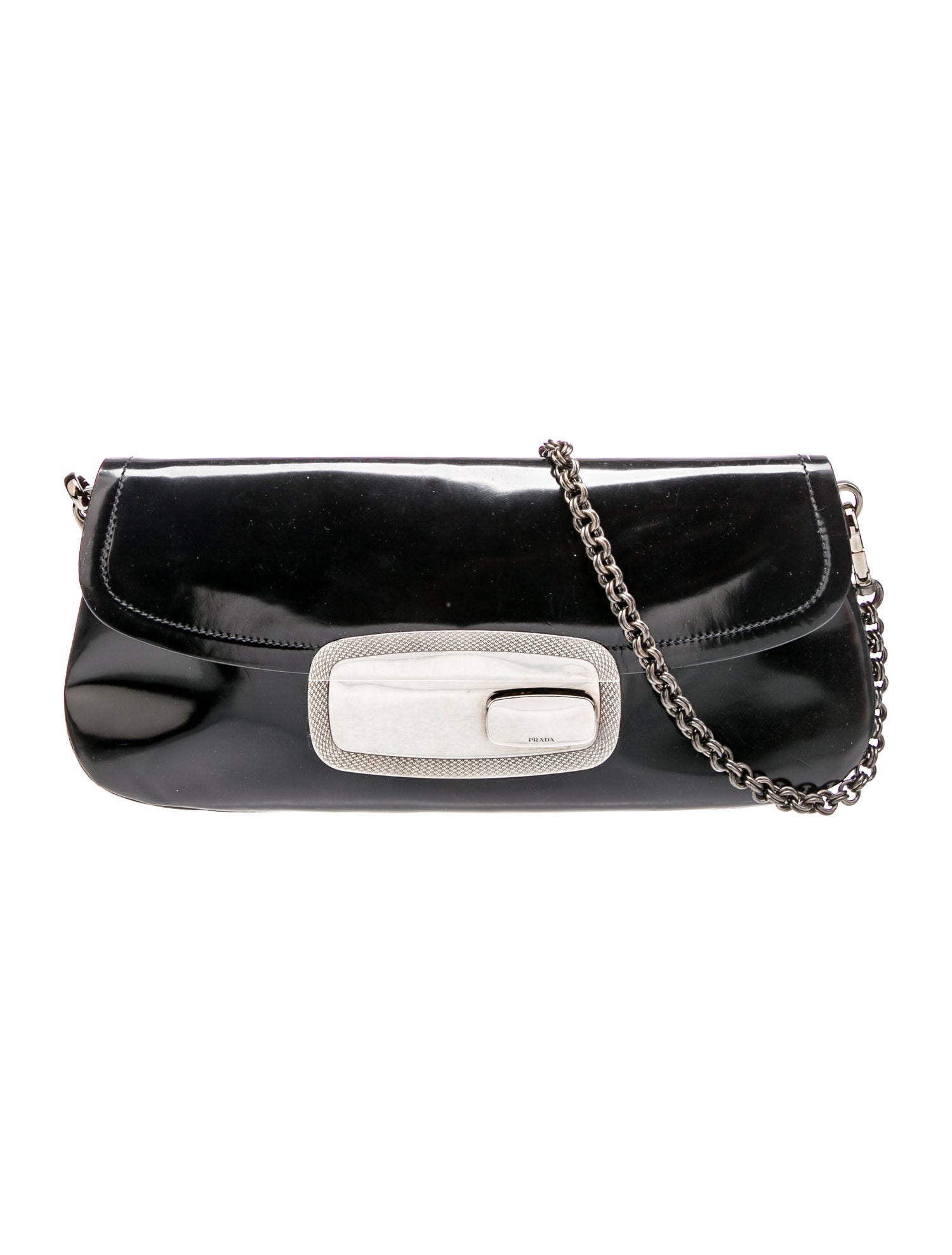Prada Spazzolato Mirror Chain Bag - Black Shoulder Bags, Handbags ...