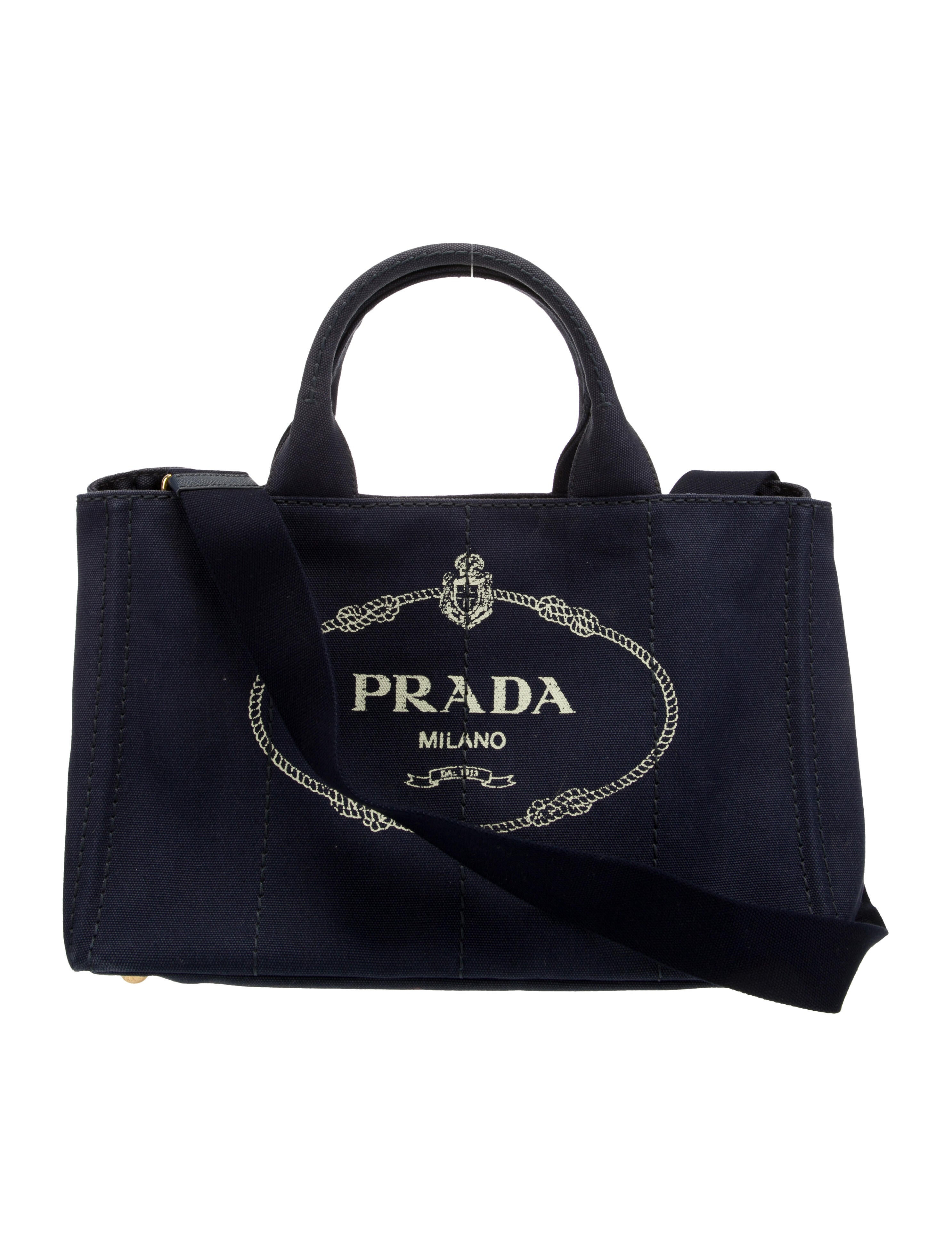 Prada Small Canapa Tote - Black Totes, Handbags - PRA897816 | The RealReal