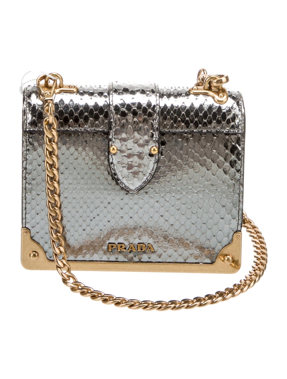 Prada Micro Pitone Cahier Crossbody Bag - Metallic Crossbody Bags ...