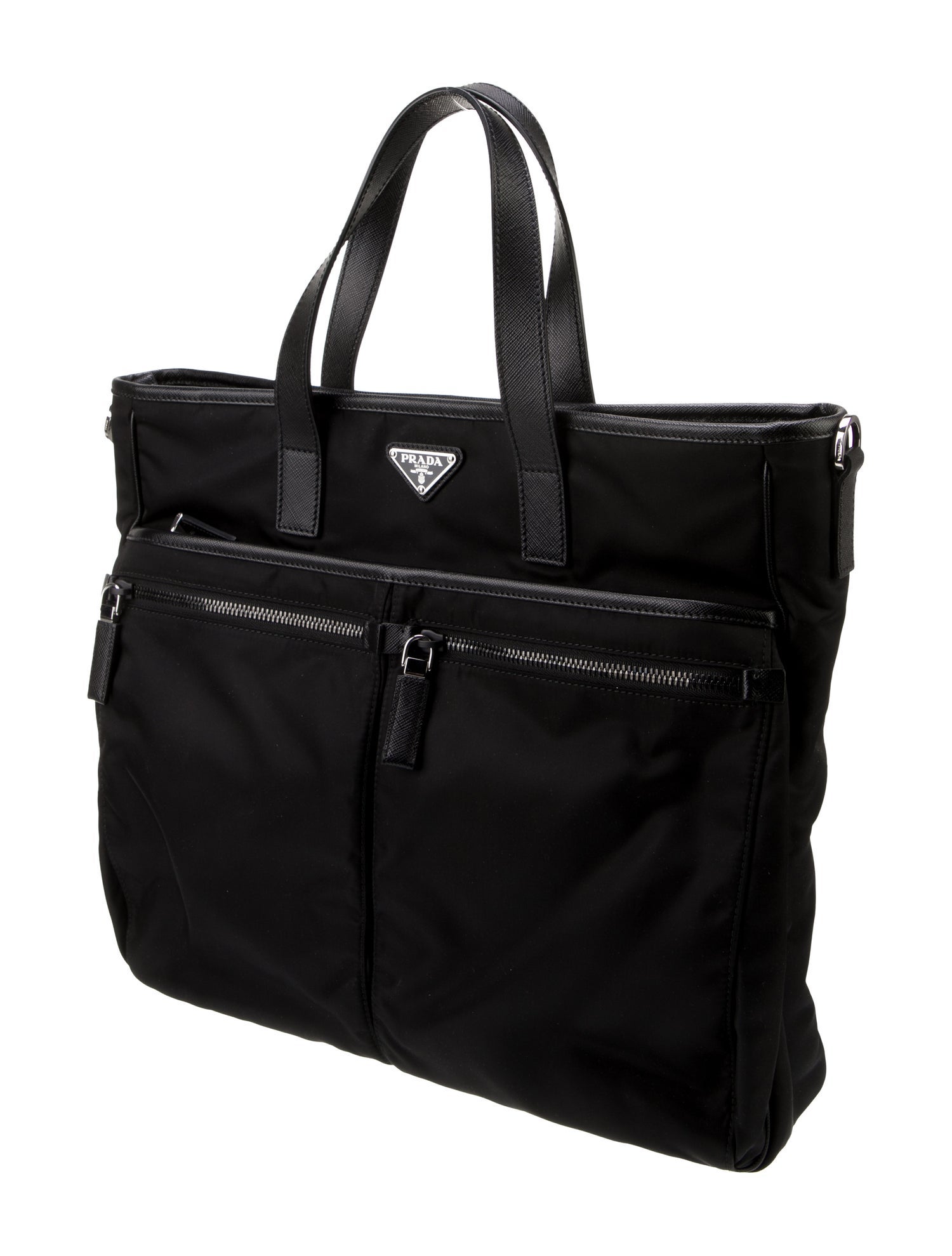 Prada Saffiano-Trimmed Tessuto Briefcase - Black Briefcases, Bags ...