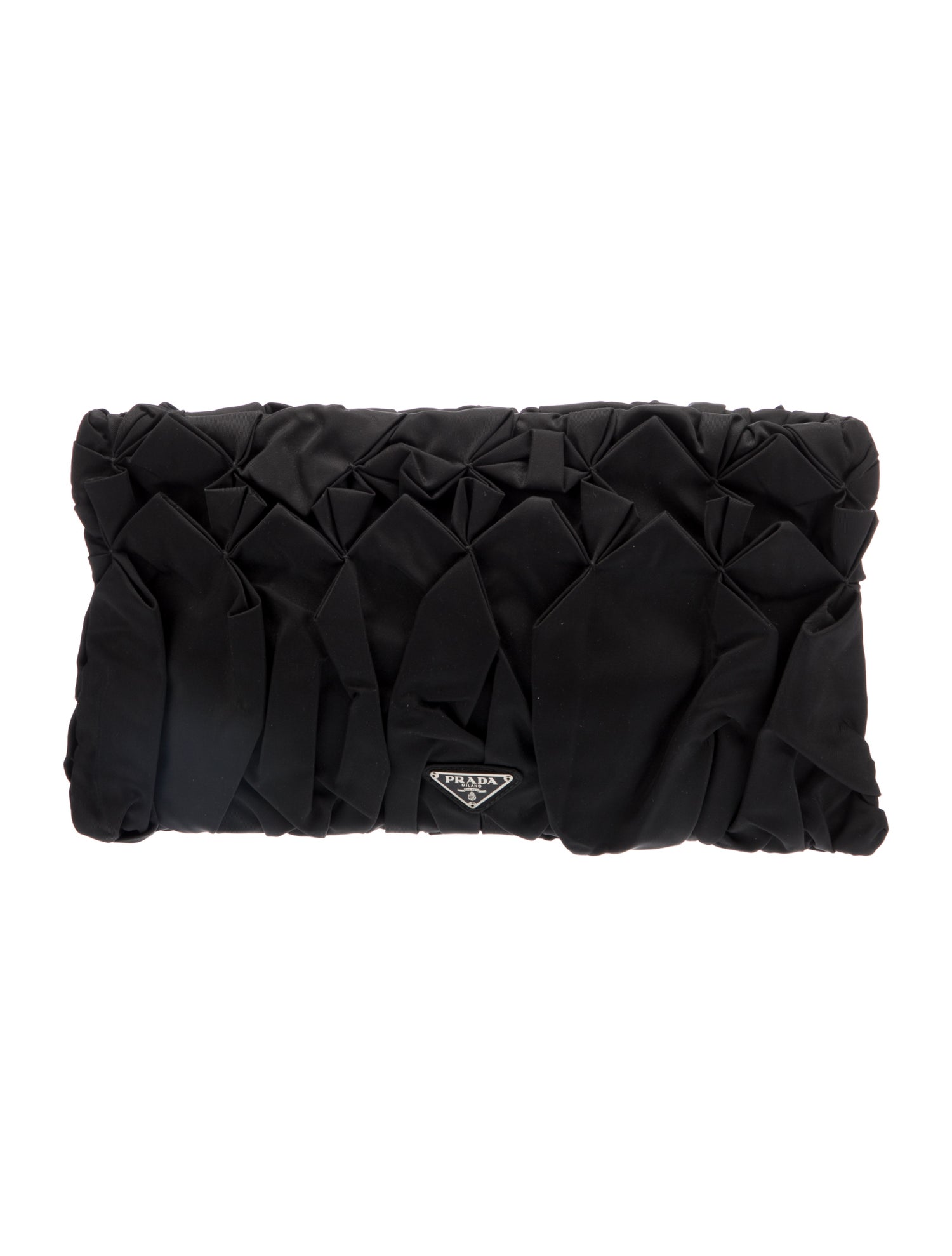 Prada Tessuto Pleated Clutch - Black Clutches, Handbags - PRA943480 ...