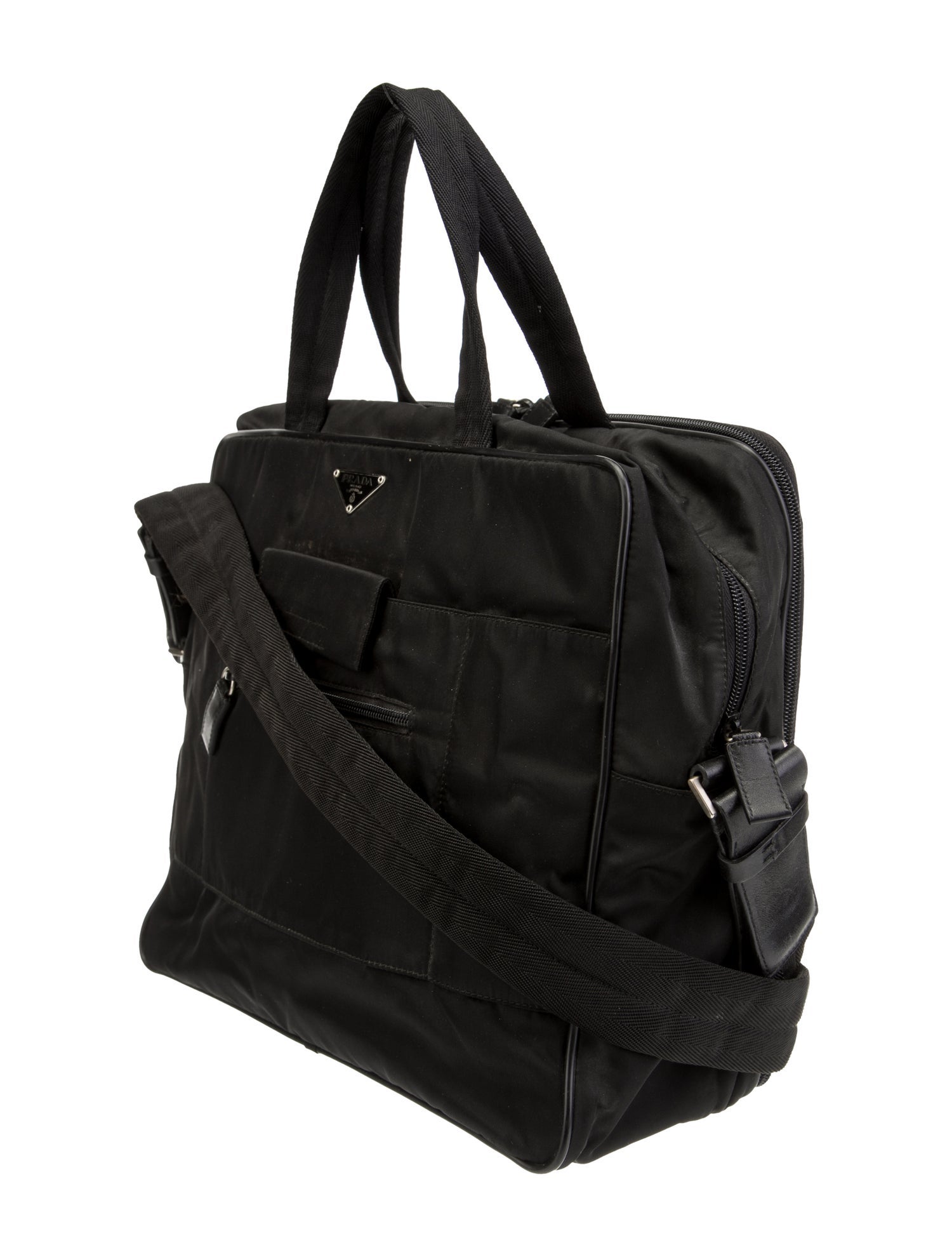 Prada Saffiano-Trimmed Tessuto Briefcase - Black Briefcases, Bags ...