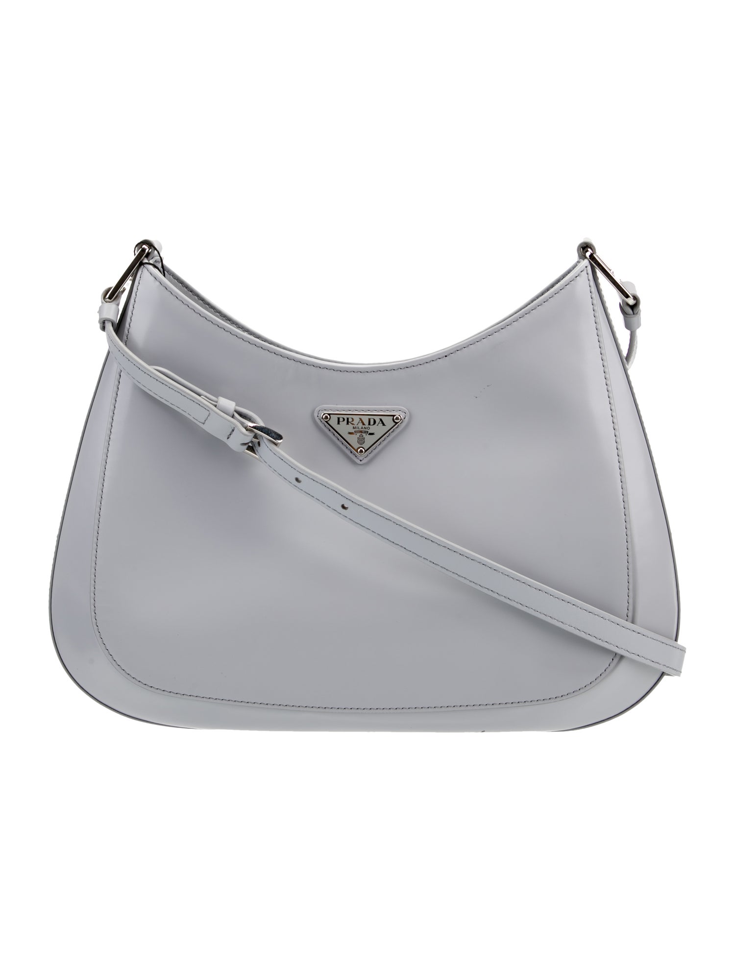 Prada Spazzolato Large Cleo Hobo - Blue Shoulder Bags, Handbags ...