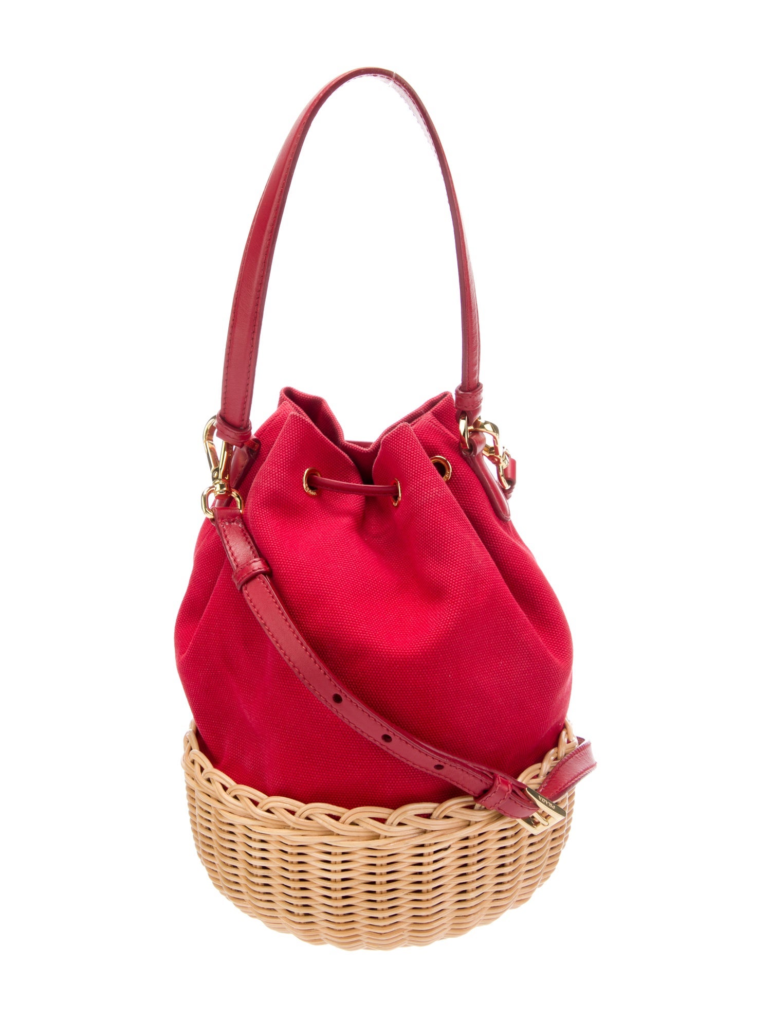 Prada Midollino Bucket Bag - Red Bucket Bags, Handbags - PRA948024 ...