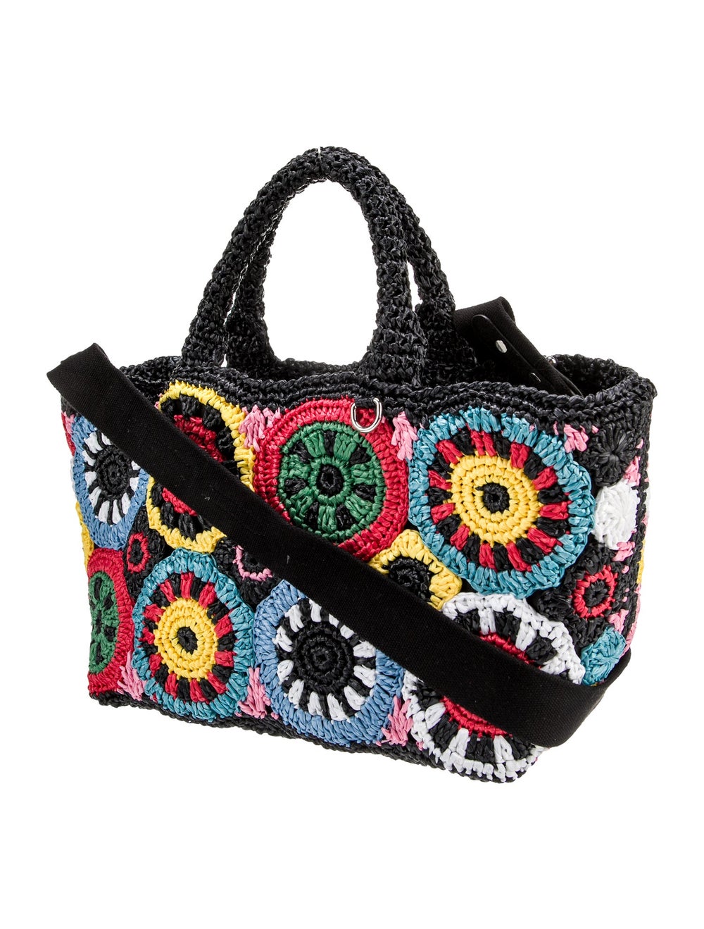 Prada Raffia Crochet Tote - Black Totes, Handbags - PRA950244 | The ...