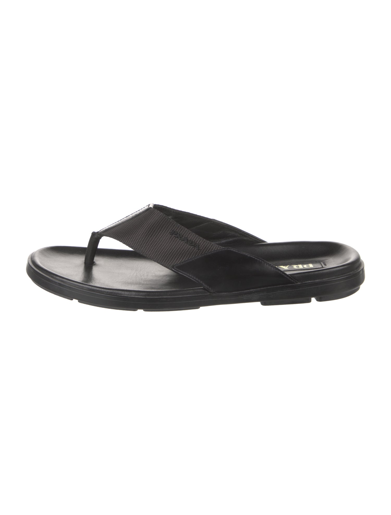 Prada Leather Flip Flops - Black Sandals, Shoes - PRA950630 | The RealReal