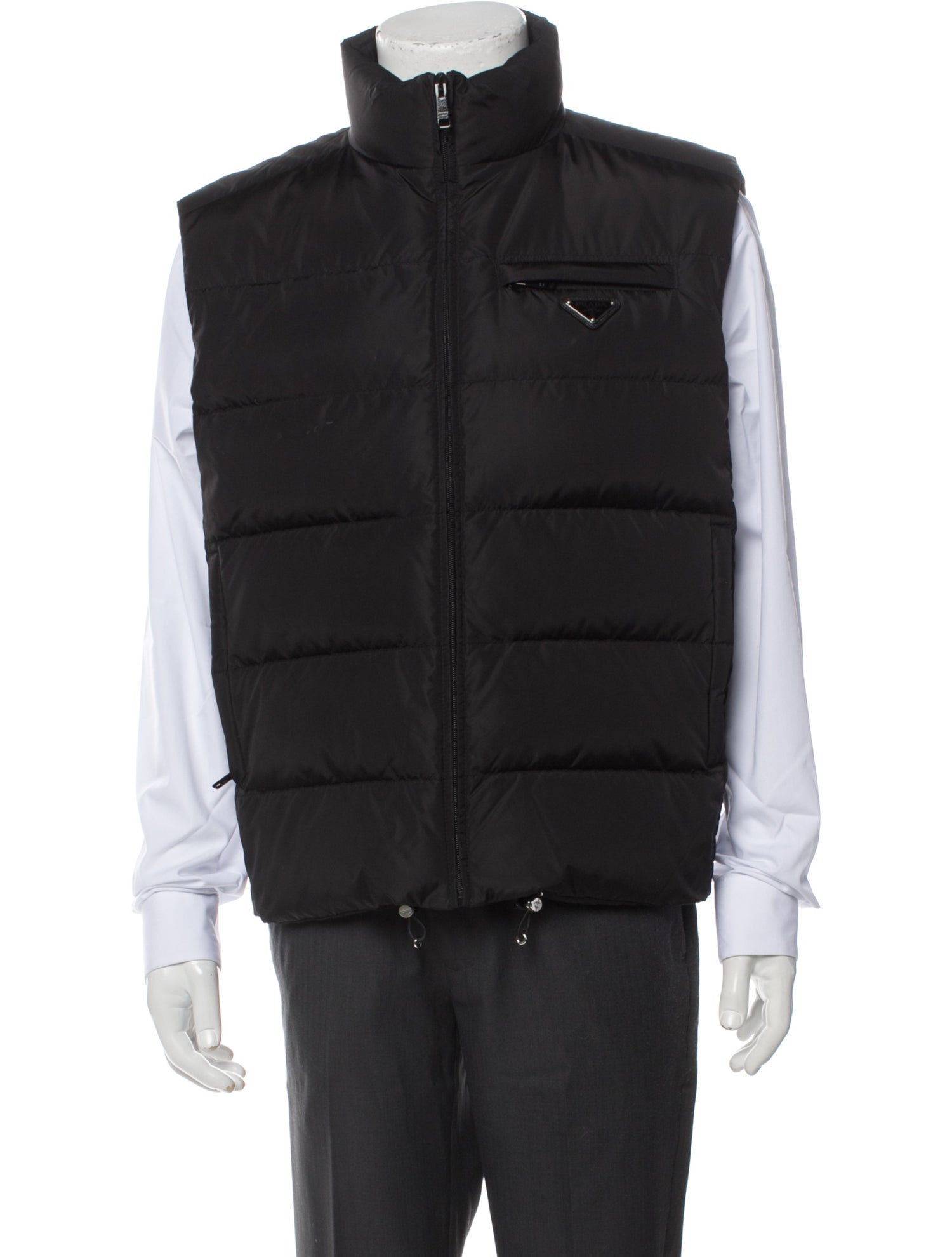 Prada 2019 Enameled Metal Triangle Vest - Black Outerwear, Clothing ...