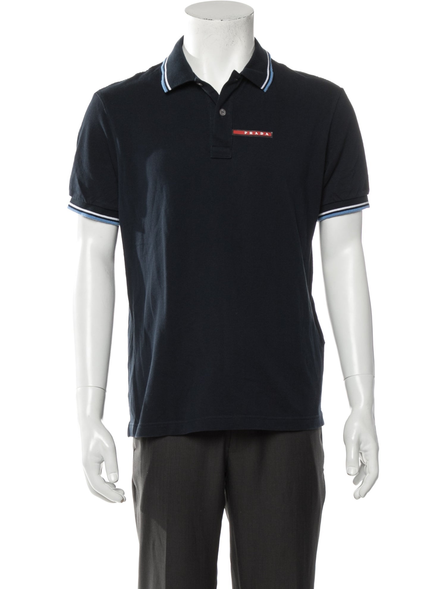 Prada 2016 Collar Polo Shirt - Blue Polos, Clothing - PRA955818 | The ...
