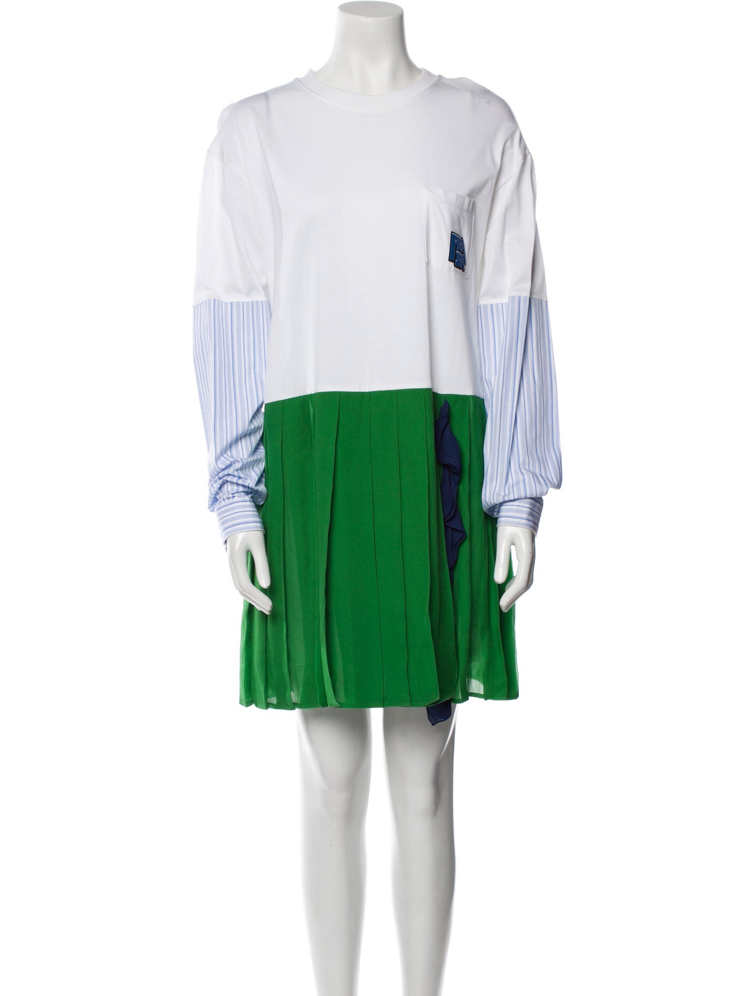 Prada Colorblock Pattern Mini Dress w/ Tags - White Dresses, Clothing ...