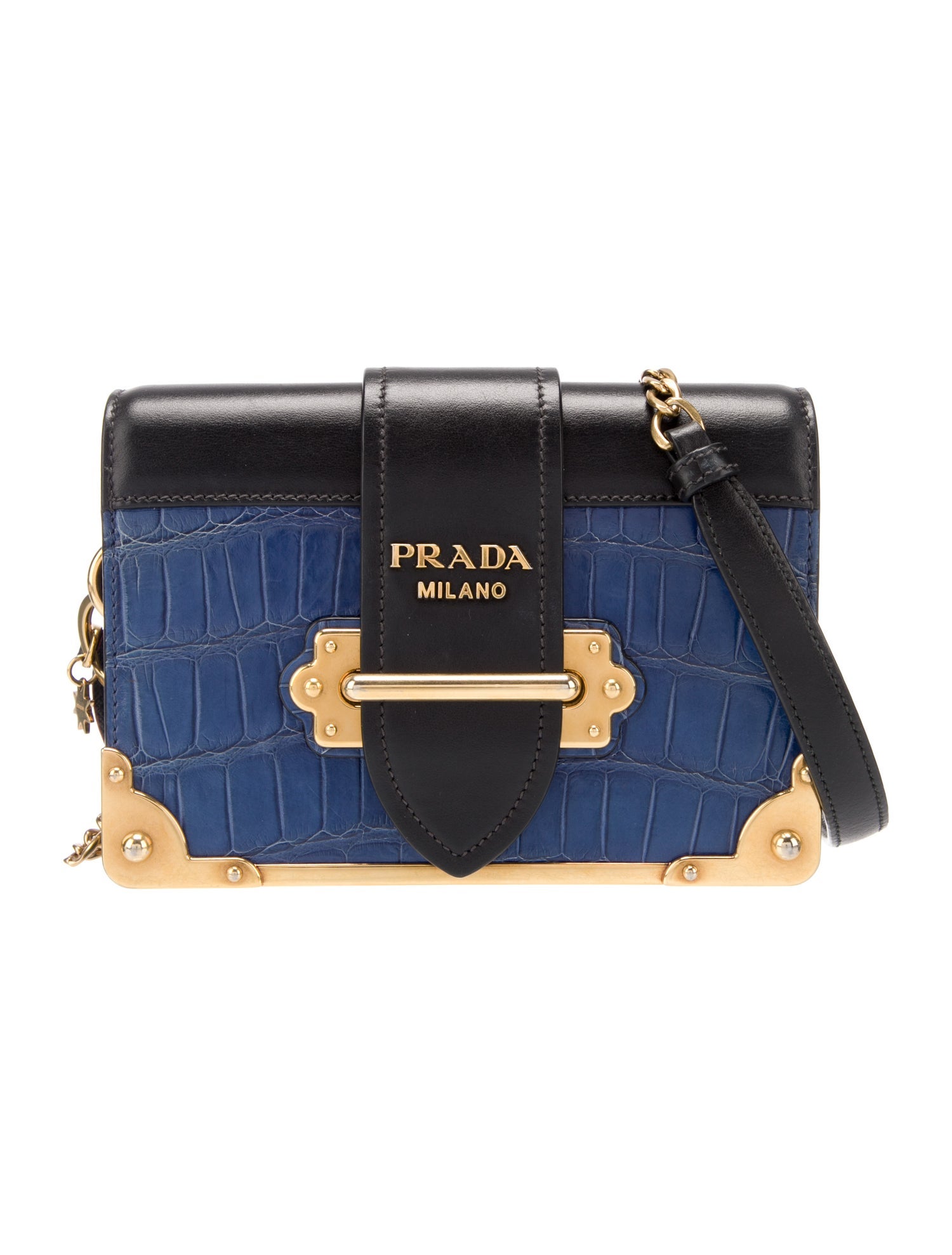 Prada Saffiano-Trimmed City Calf Cahier Crossbody Bag - Black Crossbody Bags, Handbags ...