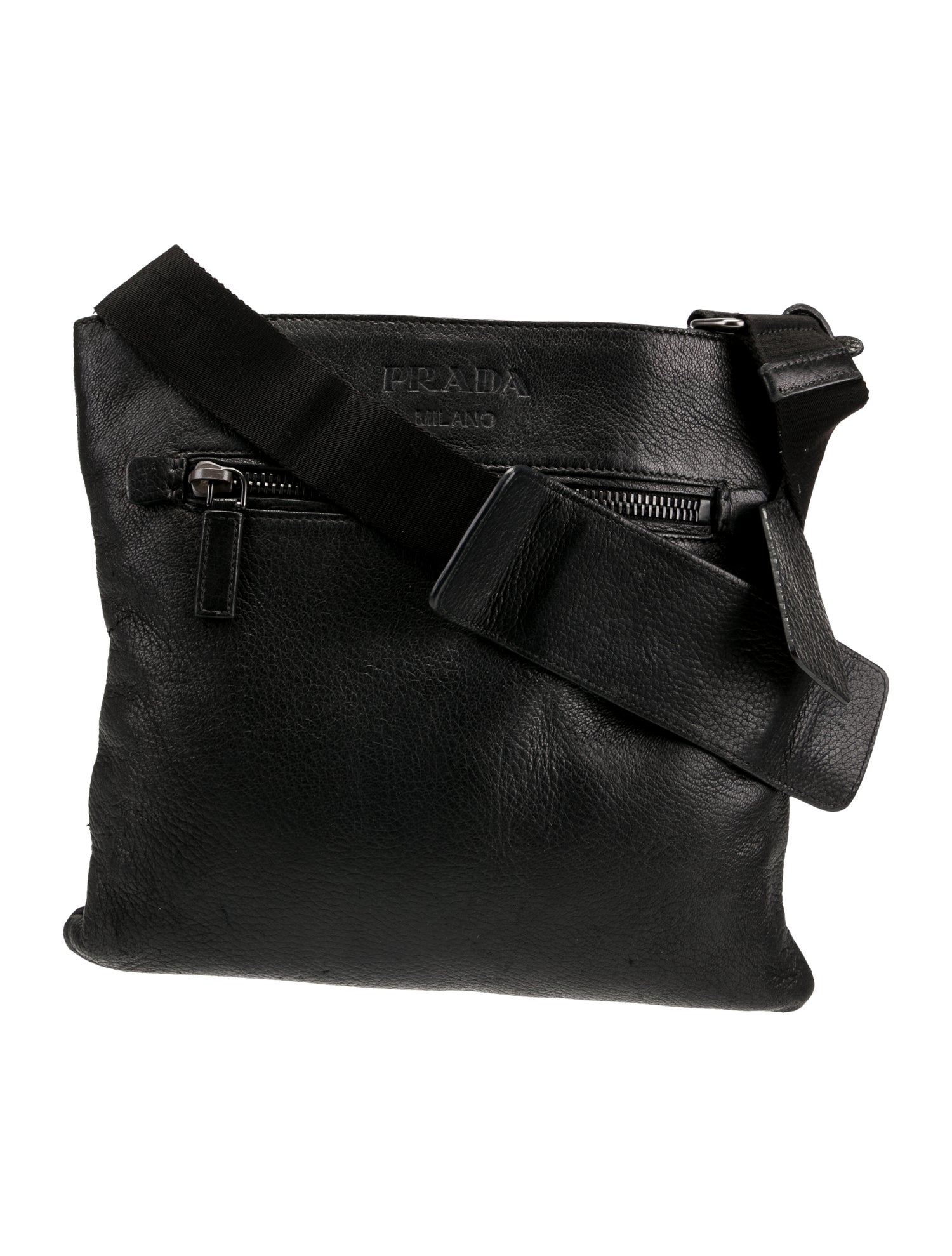 Prada Cervo Leather Crossbody Bag - Black Crossbody Bags, Handbags ...