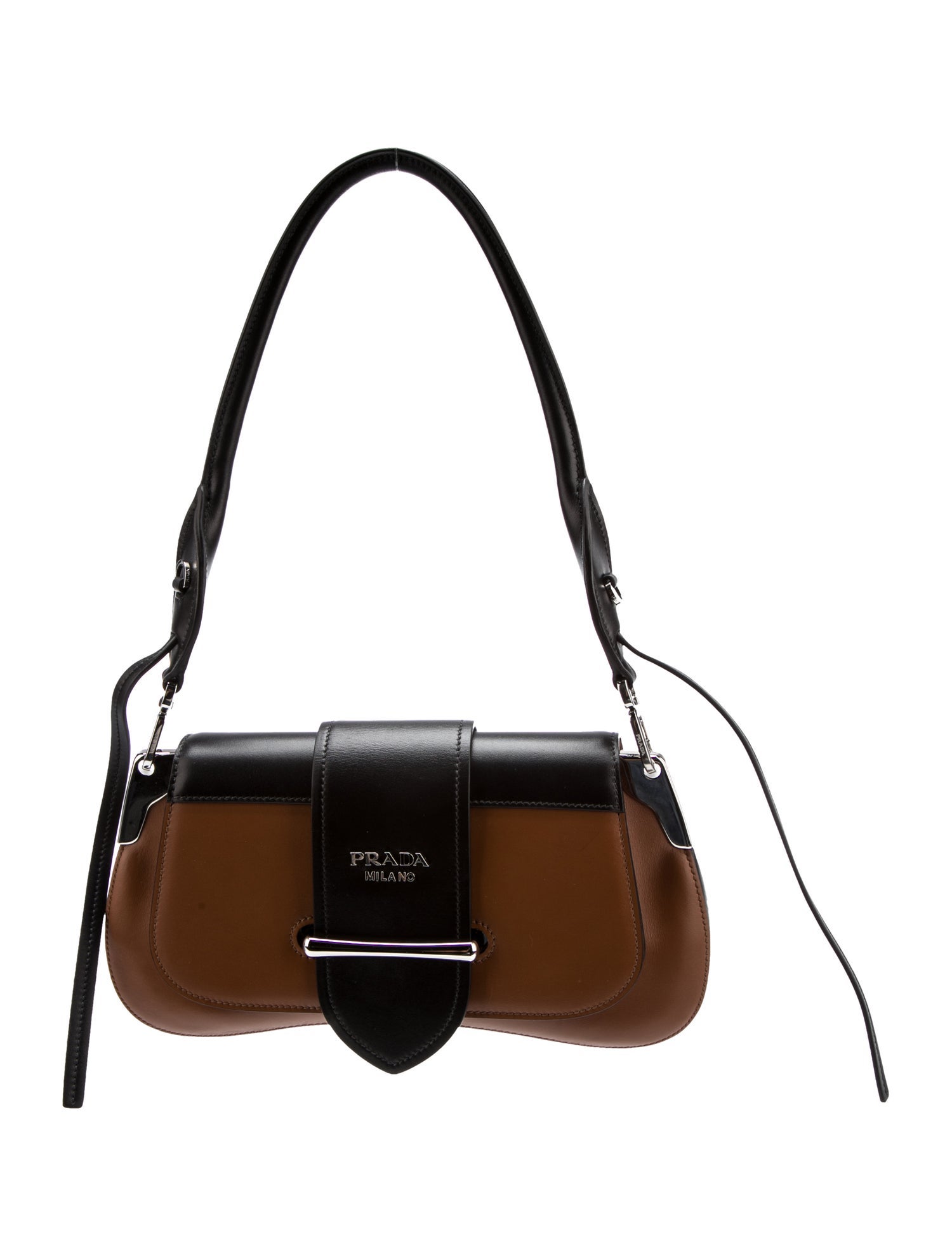 Prada Bicolor City Calf Sidonie Shoulder Bag - Black Shoulder Bags ...
