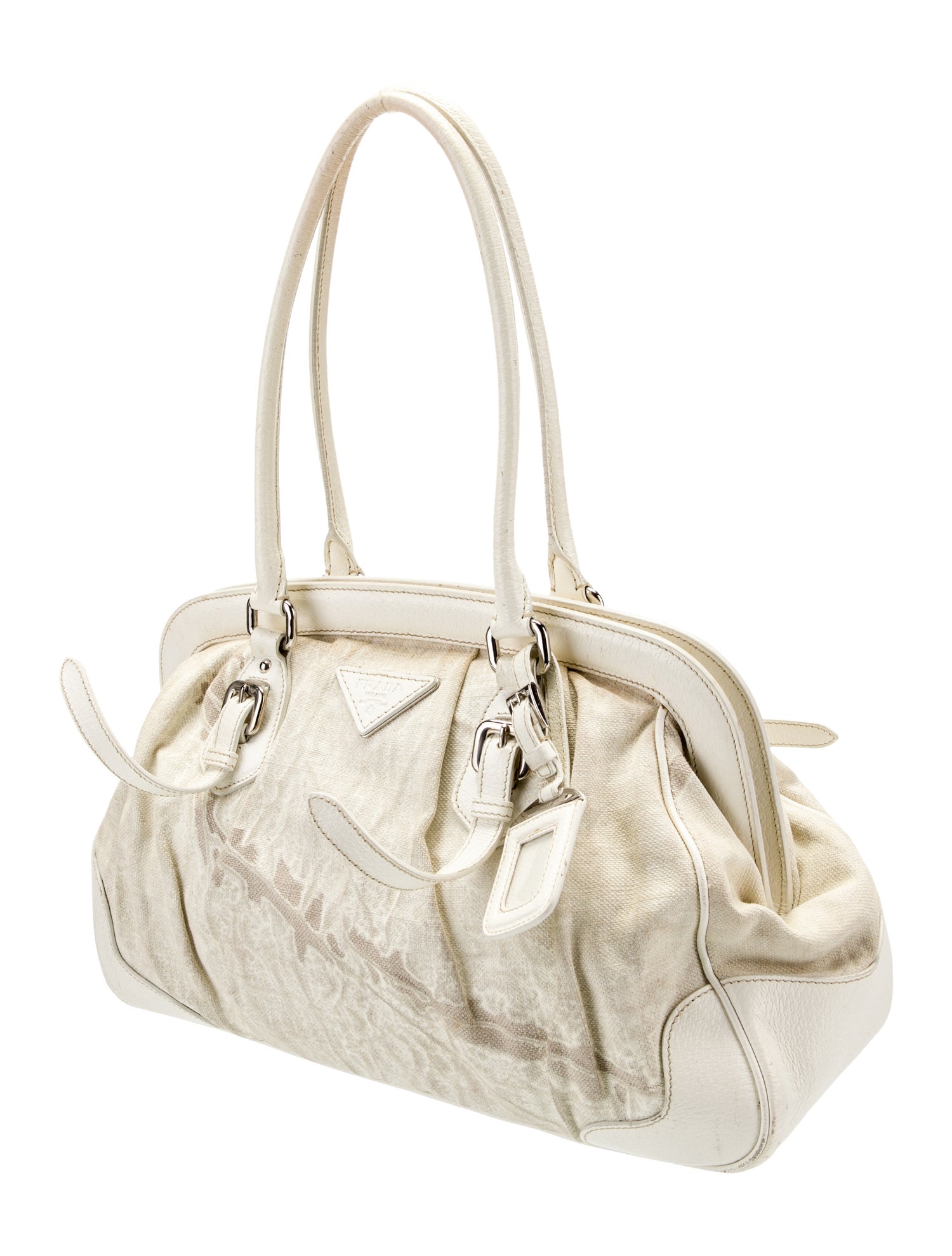 Prada Canapa Frame Bag - Neutrals Shoulder Bags, Handbags - PRA963509 ...