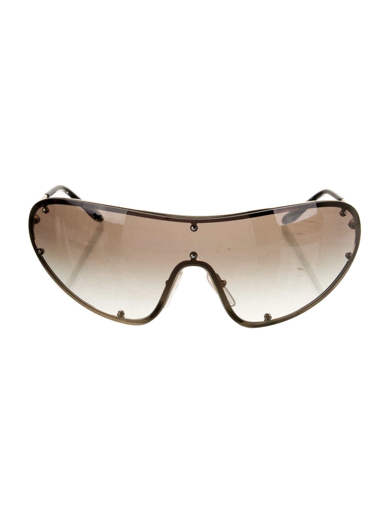 Prada 498403 Shield Sunglasses - Gold Sunglasses, Accessories ...