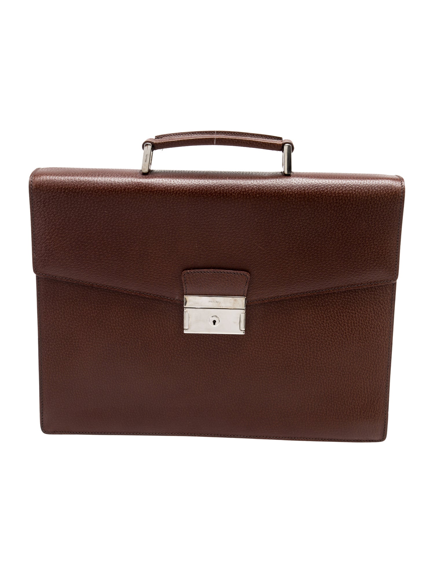 Prada Cinghiale Push-Lock Briefcase - Brown Briefcases, Bags ...