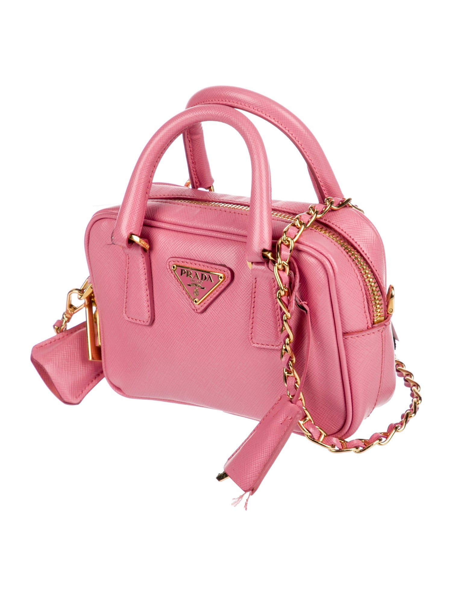 Prada Spazzolato Mini Cleo Bag - Pink Mini Bags, Handbags - PRA879618 ...