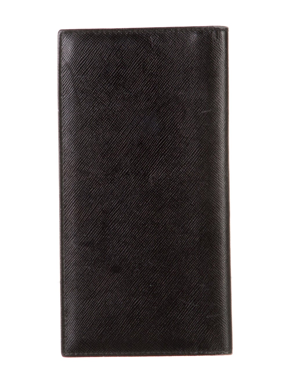 Prada Saffiano Triangle Leather Coin Pouch - Black Wallets, Accessories ...