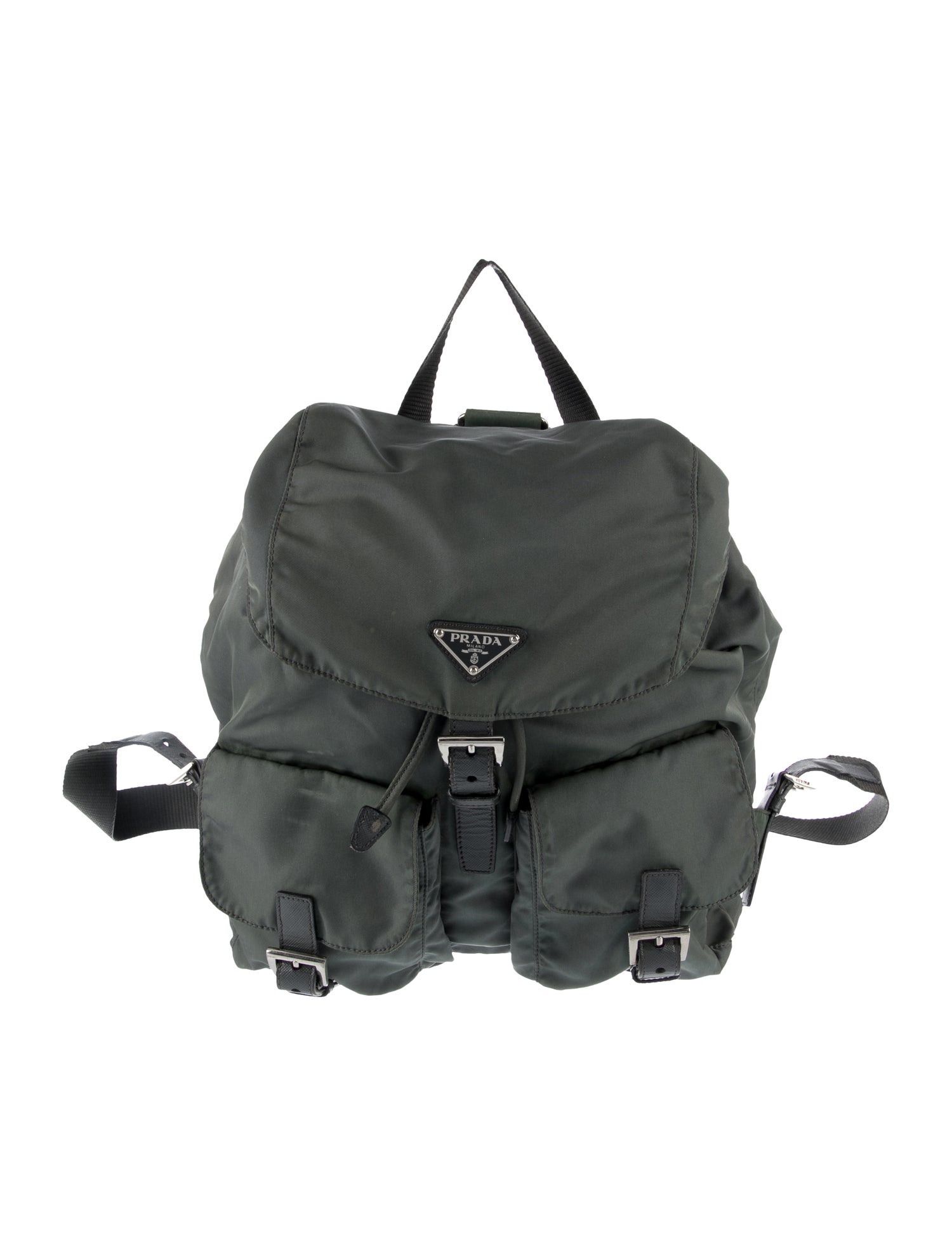 Prada Tessuto Drawstring Backpack - Grey Backpacks, Handbags ...