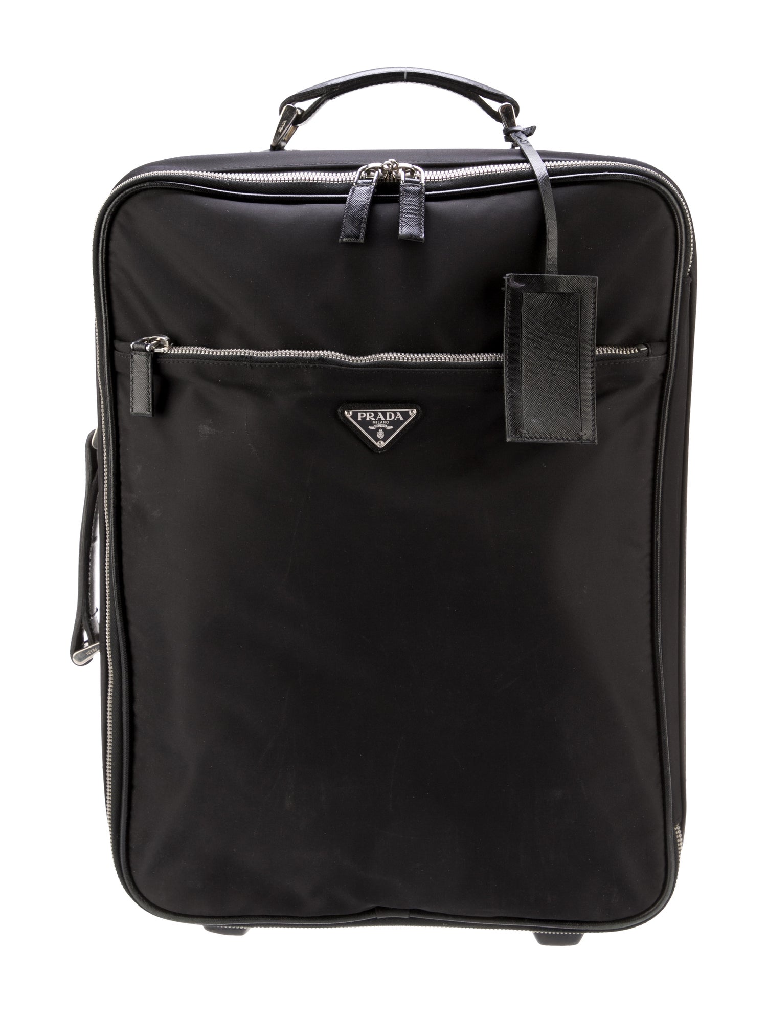 Prada Saffiano-Trimmed Tessuto Suitcase - Black Luggage and Travel ...