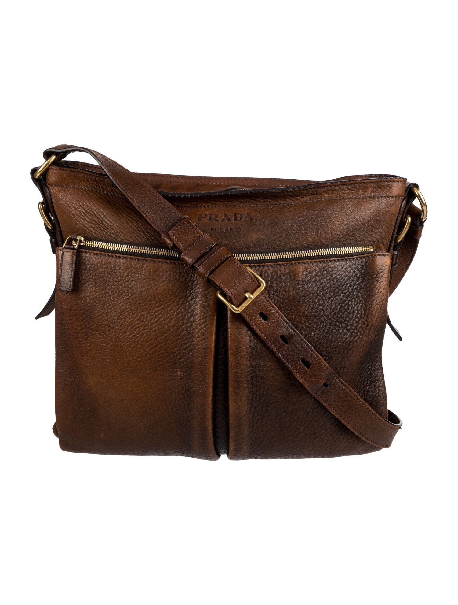 Prada Cervo Antik Crossbody Bag - Brown Messenger Bags, Bags ...