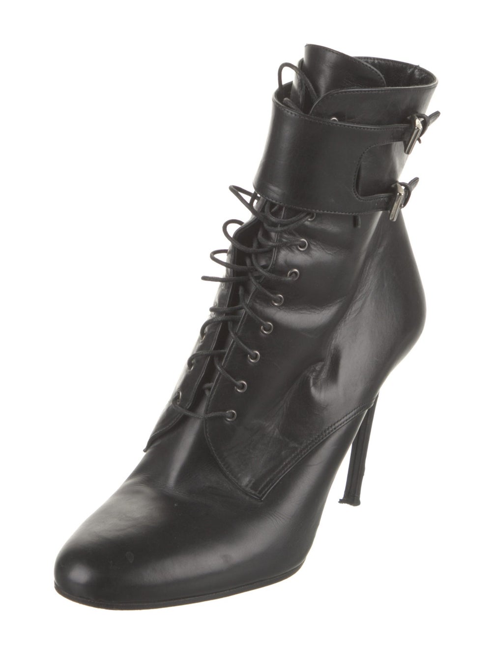 Prada Leather Lace-Up Boots - Black Boots, Shoes - PRA973549 | The RealReal