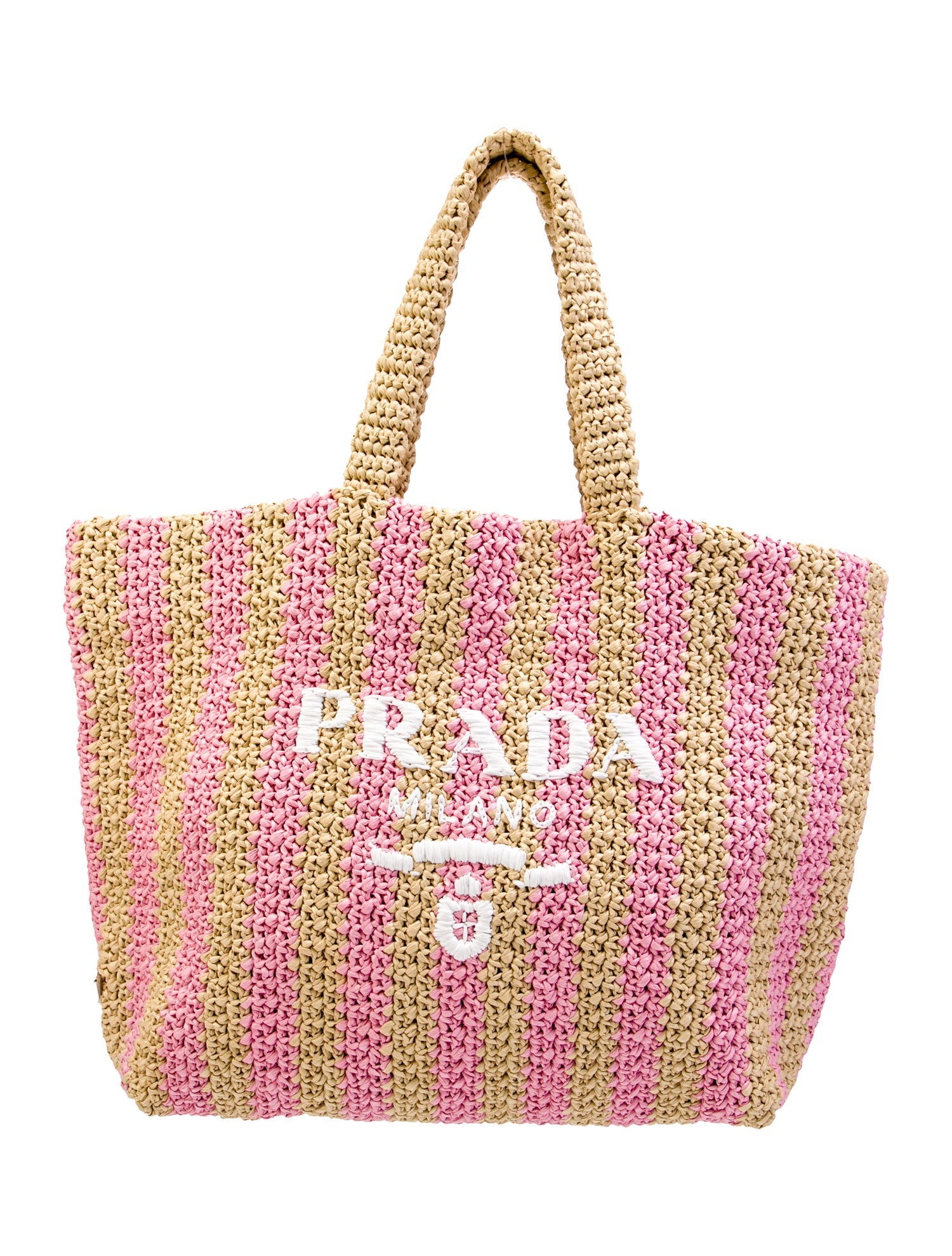 Prada Raffia Logo Tote - Neutrals Totes, Handbags - PRA969973 | The ...