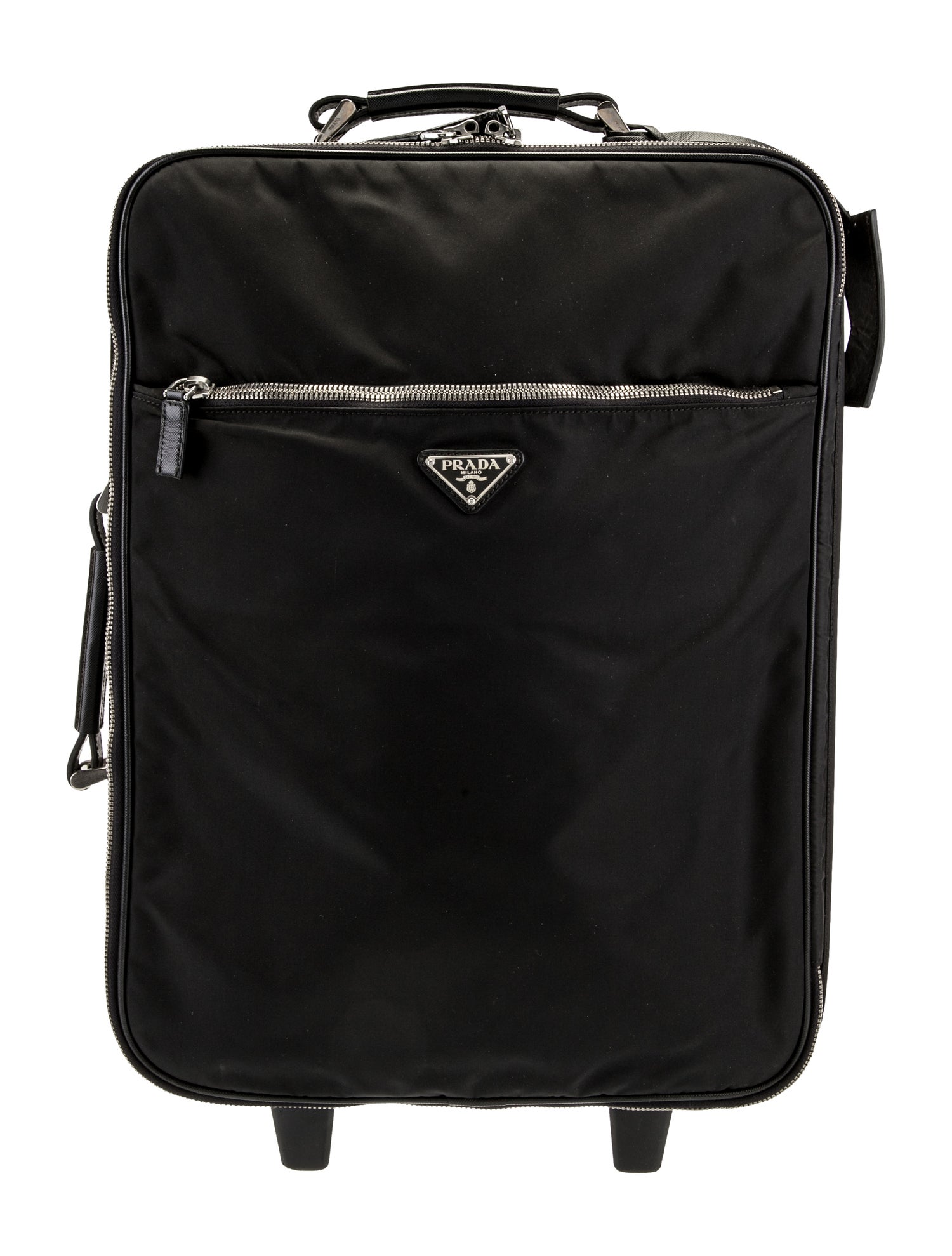 Prada Saffiano-Trimmed Tessuto Suitcase - Black Luggage and Travel ...